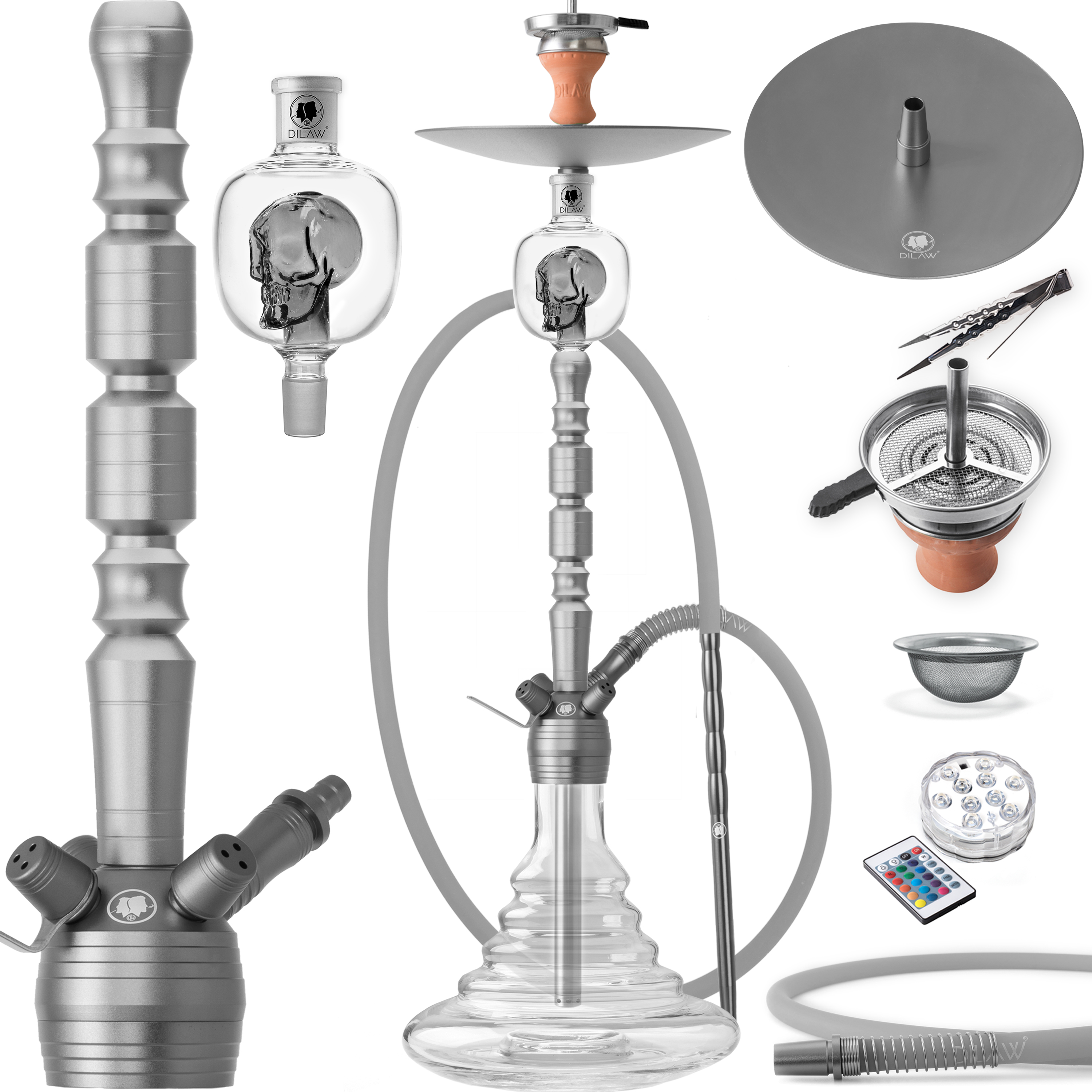 DILAW® Shisha Set OPAL Big 93cm Aluminium Alu Wasserpfeife ...
