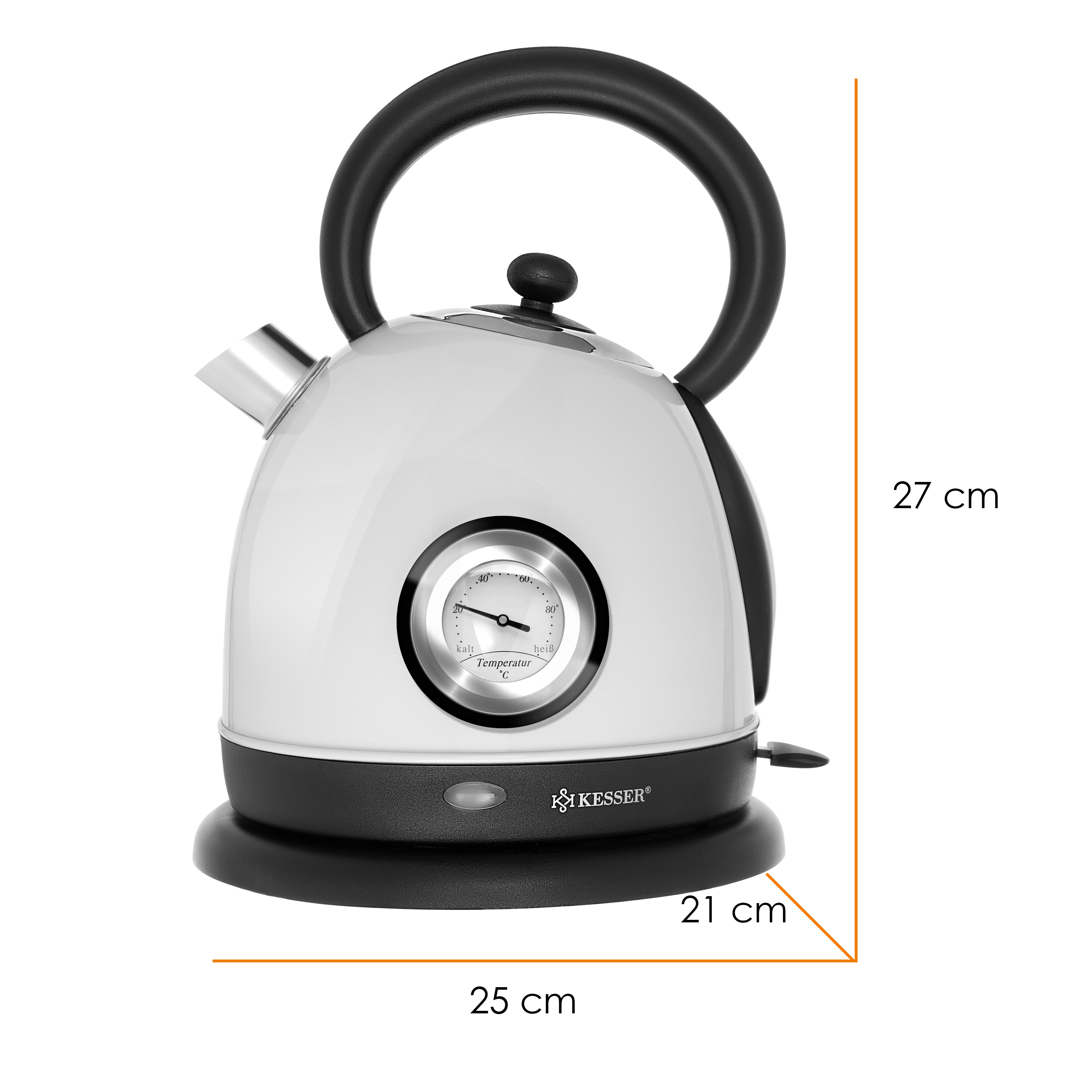KESSER® Wasserkocher Edelstahl | 2200W | BPA frei | 1,8 Liter | Retro ...