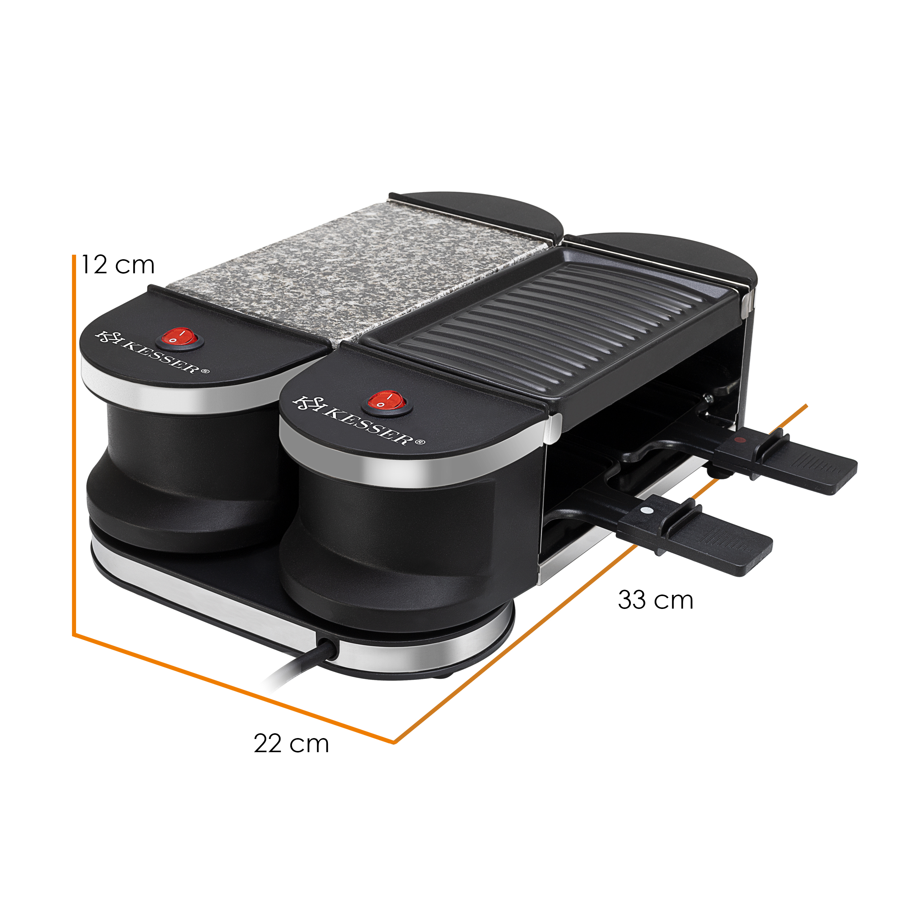 KESSER® 2in1 Raclette - Tischgrill, Grill Partygrill , für 4 Personen ...