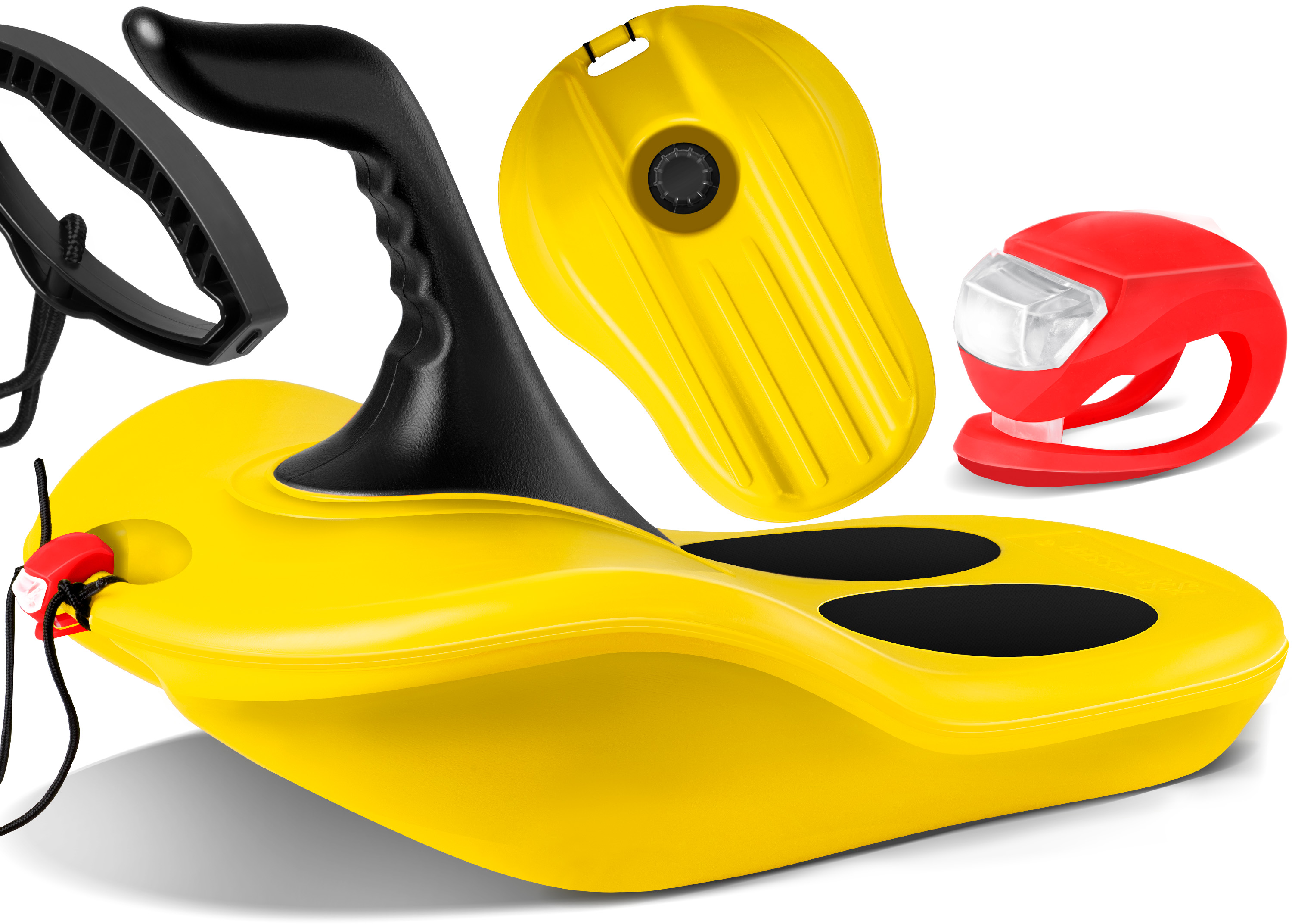 KESSER® Bob Schneebob Alpina Mit LED Licht inkl. Zugseil Schlitten ...