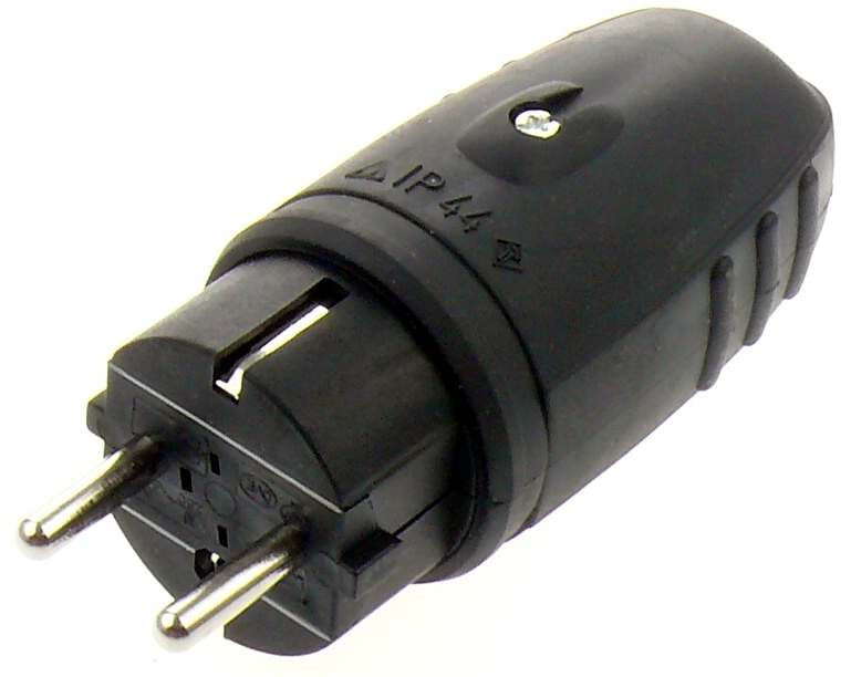 Schuko Stecker Kupplung Gummistecker Gummikupplung Schutzkontakt 3Polig 16A IP44 | eBay
