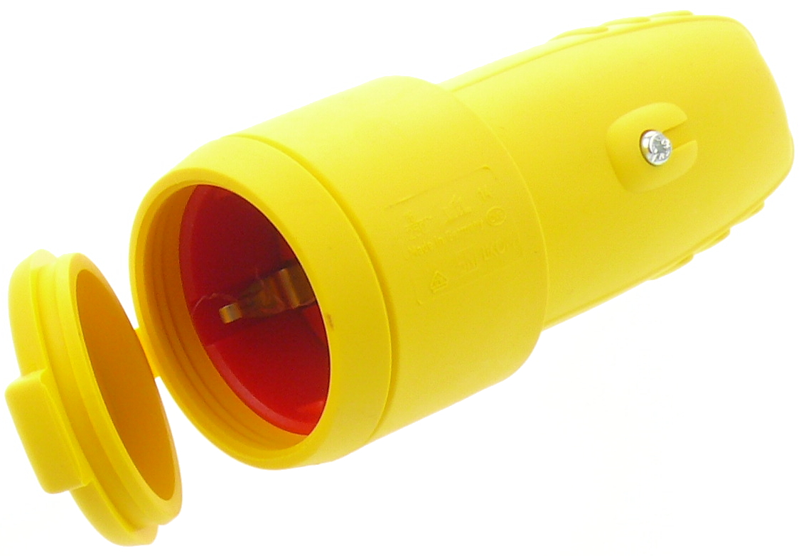 Schuko Stecker Kupplung Gummistecker Gummikupplung Schutzkontakt 3Polig 16A IP44 | eBay