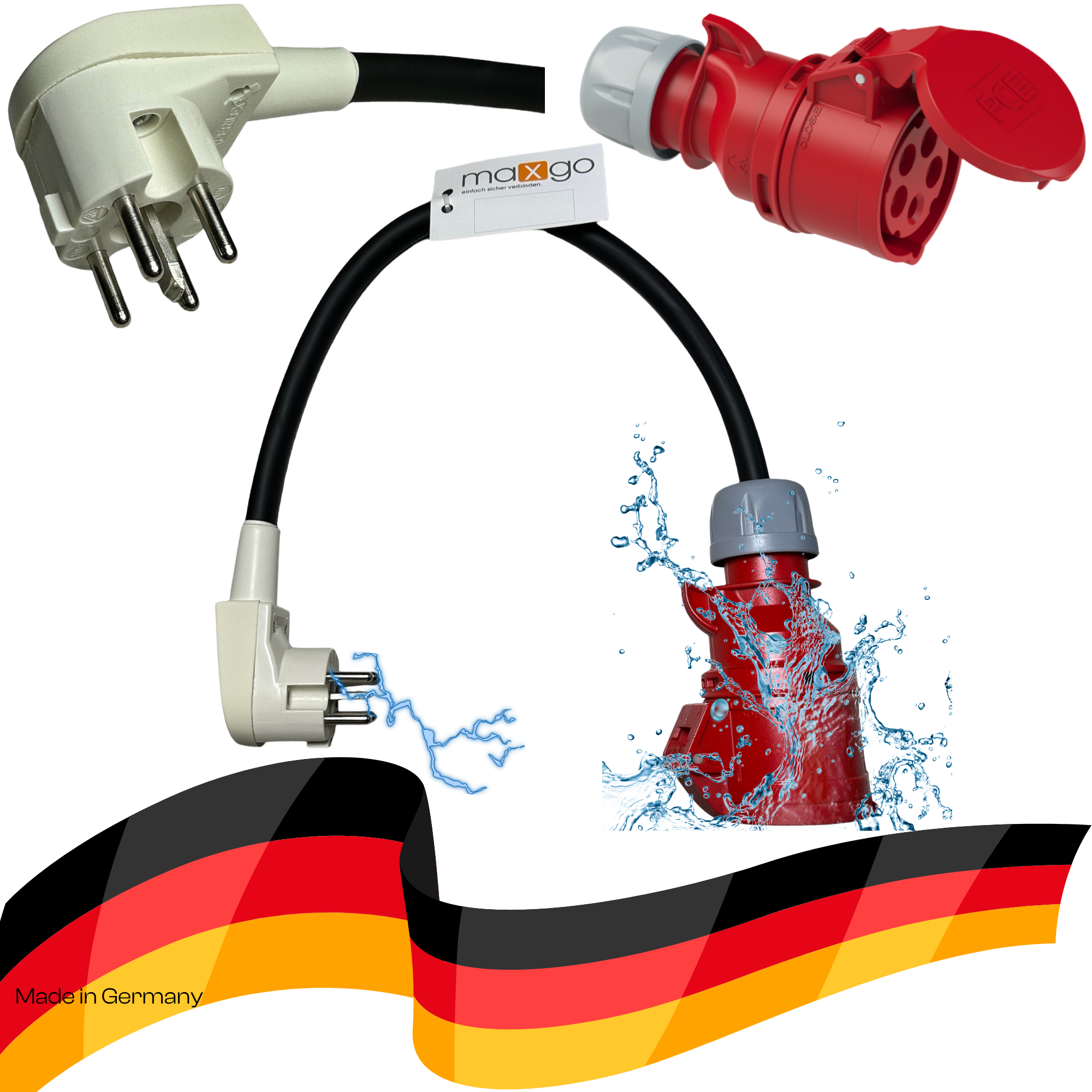 Adapter-Kabel Perilex 16A Winkelstecker auf 16A CEE-Kupplung von PCE ...