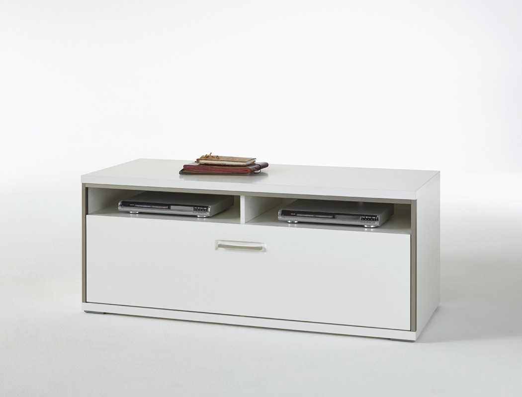 Lowboard Travis 7 weiß Hochglanz 124x51x52 cm TV-Möbel TV-Schrank ...