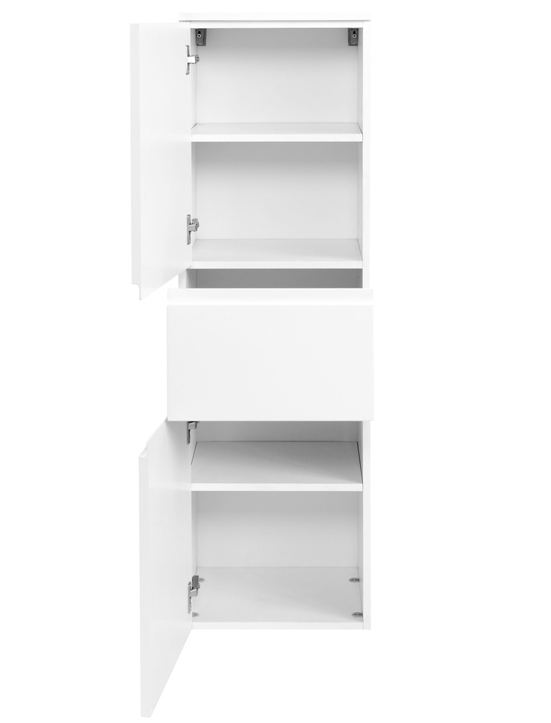 Midischrank Newport 3 Hochglanz weiß 40x130x35 cm Seitenschrank Wohnbereiche Bad & Garderobe ...