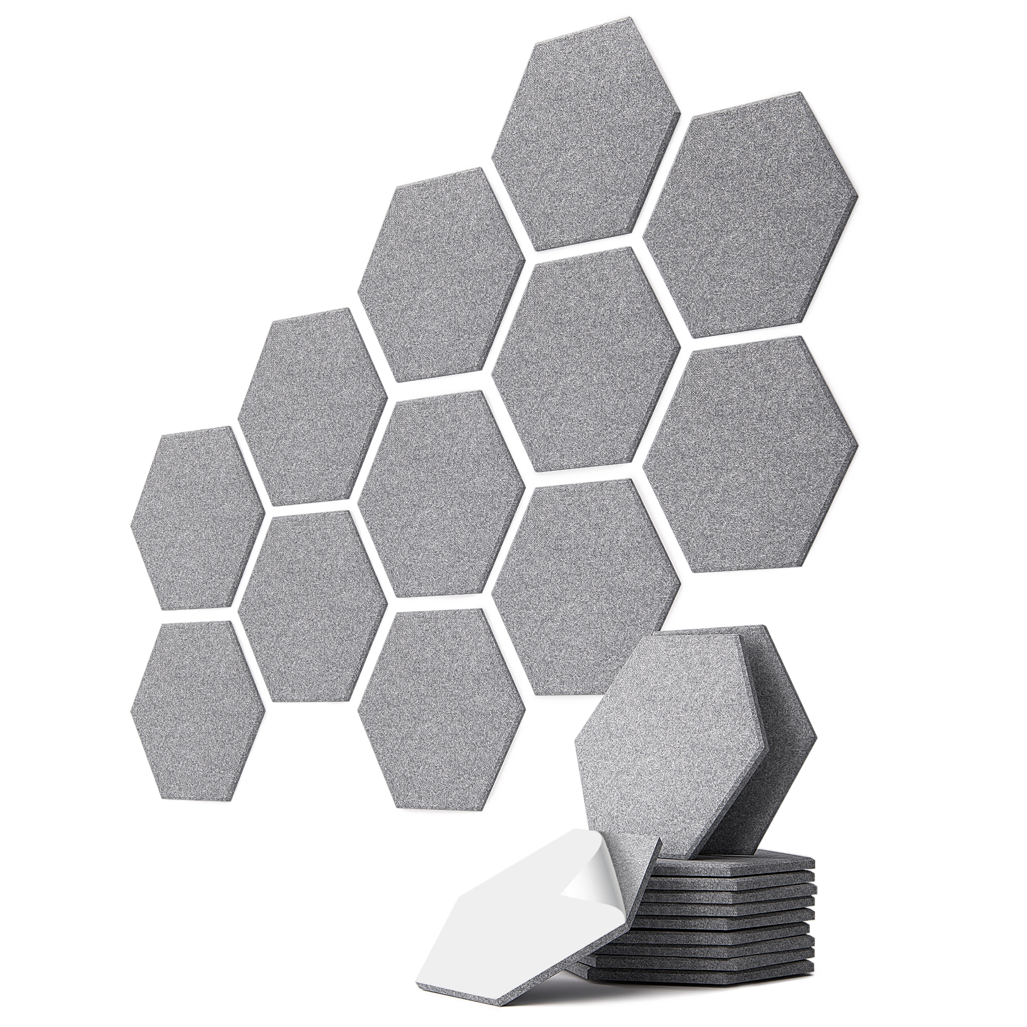 vilz Wand Akustikplatten selbstklebend Hexagon aus recyceltem Filz ...