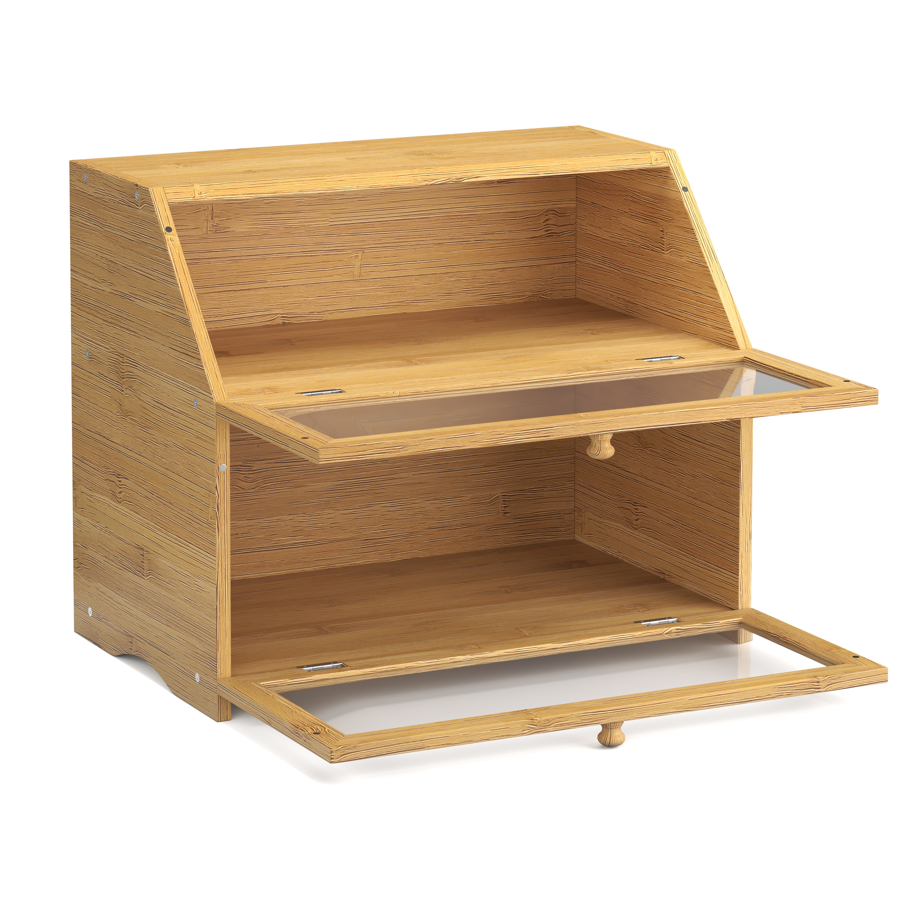 Brotkasten Bambus 2 Etagen mit Sichtfenster 39 x 25 x 32 cm | GONSER.CH