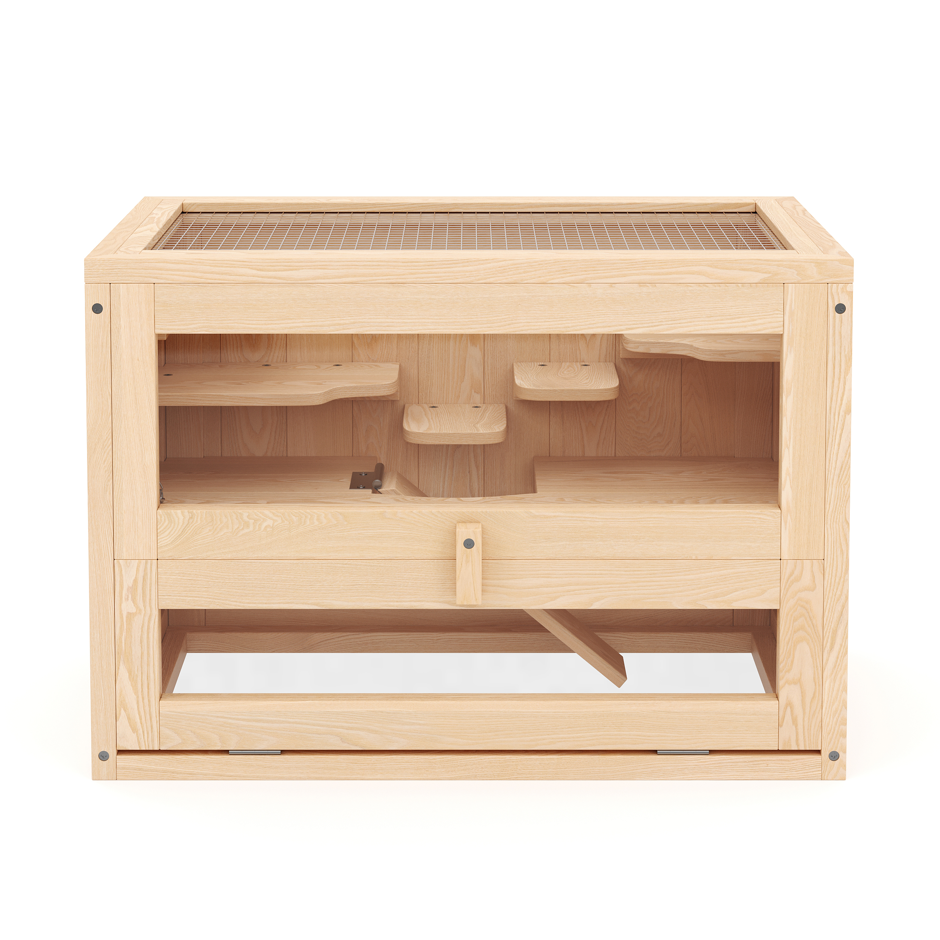 Kleintierkäfig Holz 60 x 35 x 42 cm natur | GONSER.CH