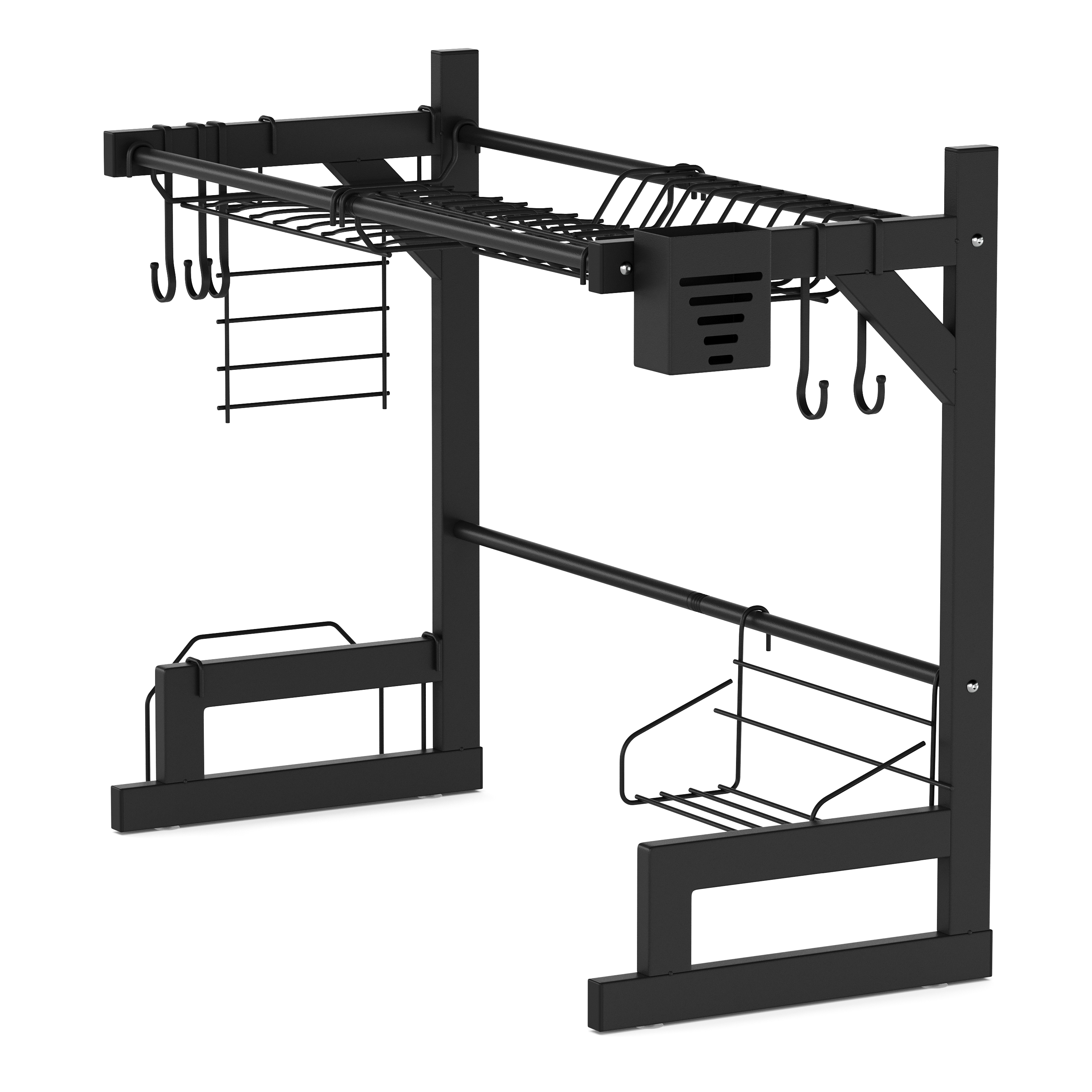 Abtropfgestell Metall 2 Etagen 65 x 28 x 52 cm schwarz | GONSER.CH