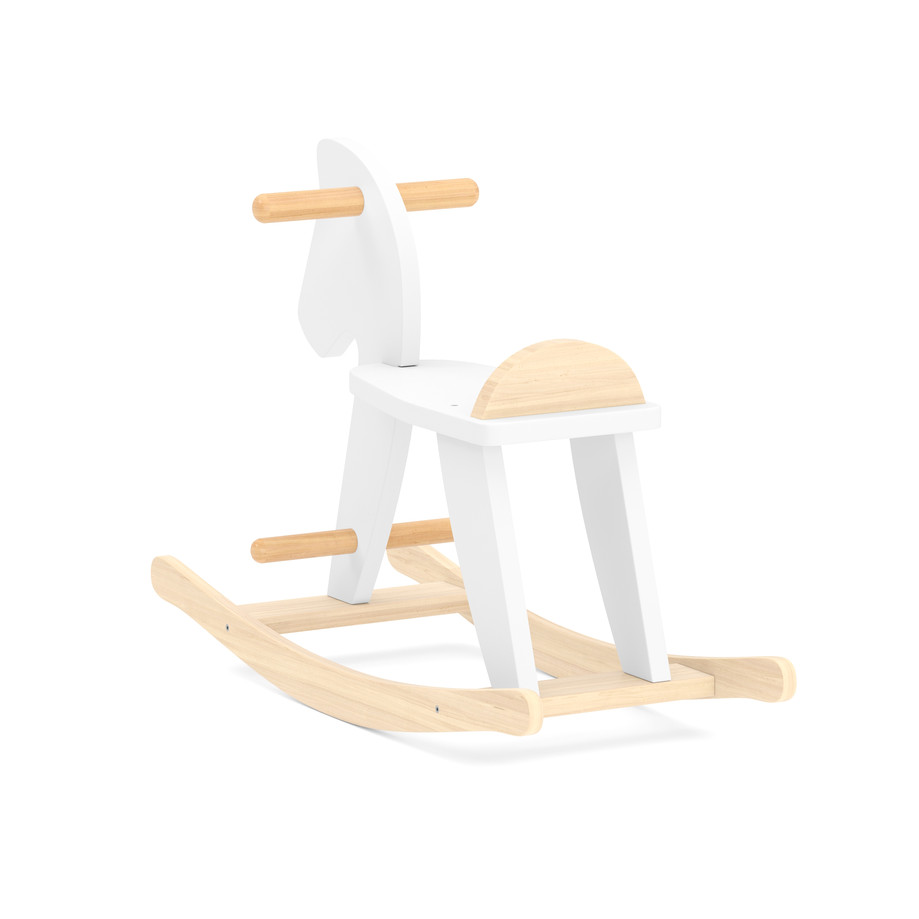 Holz Schaukelpferd Weiss 1