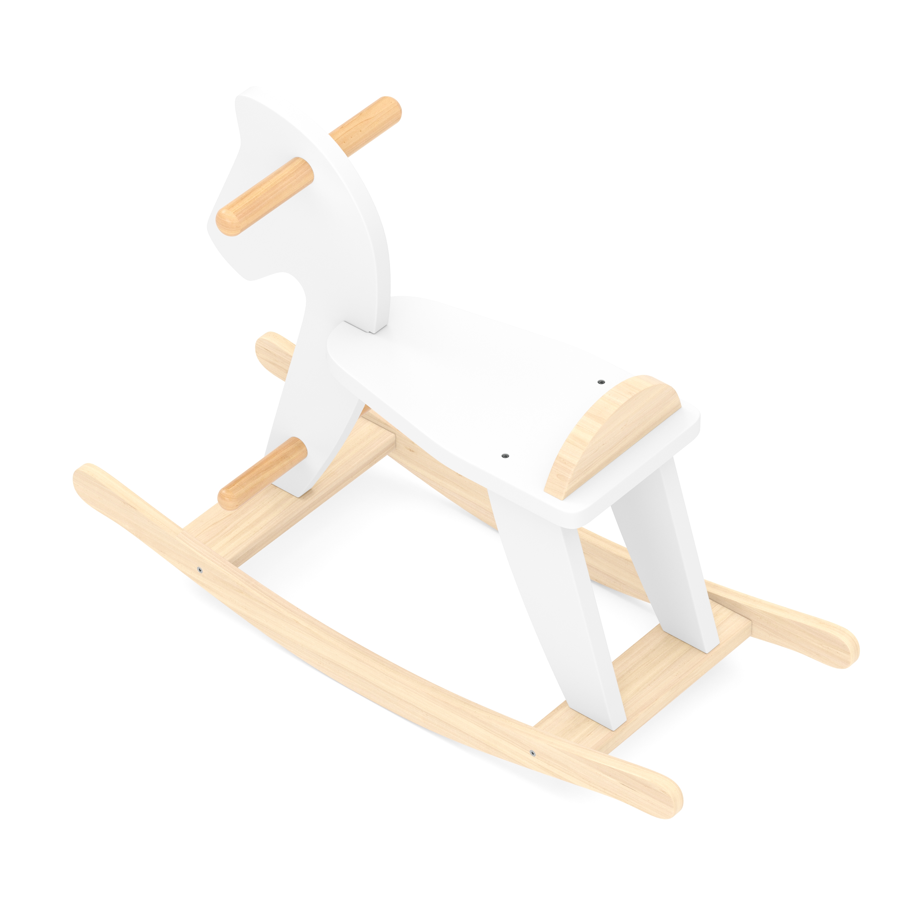 Holz Schaukelpferd Weiss 1