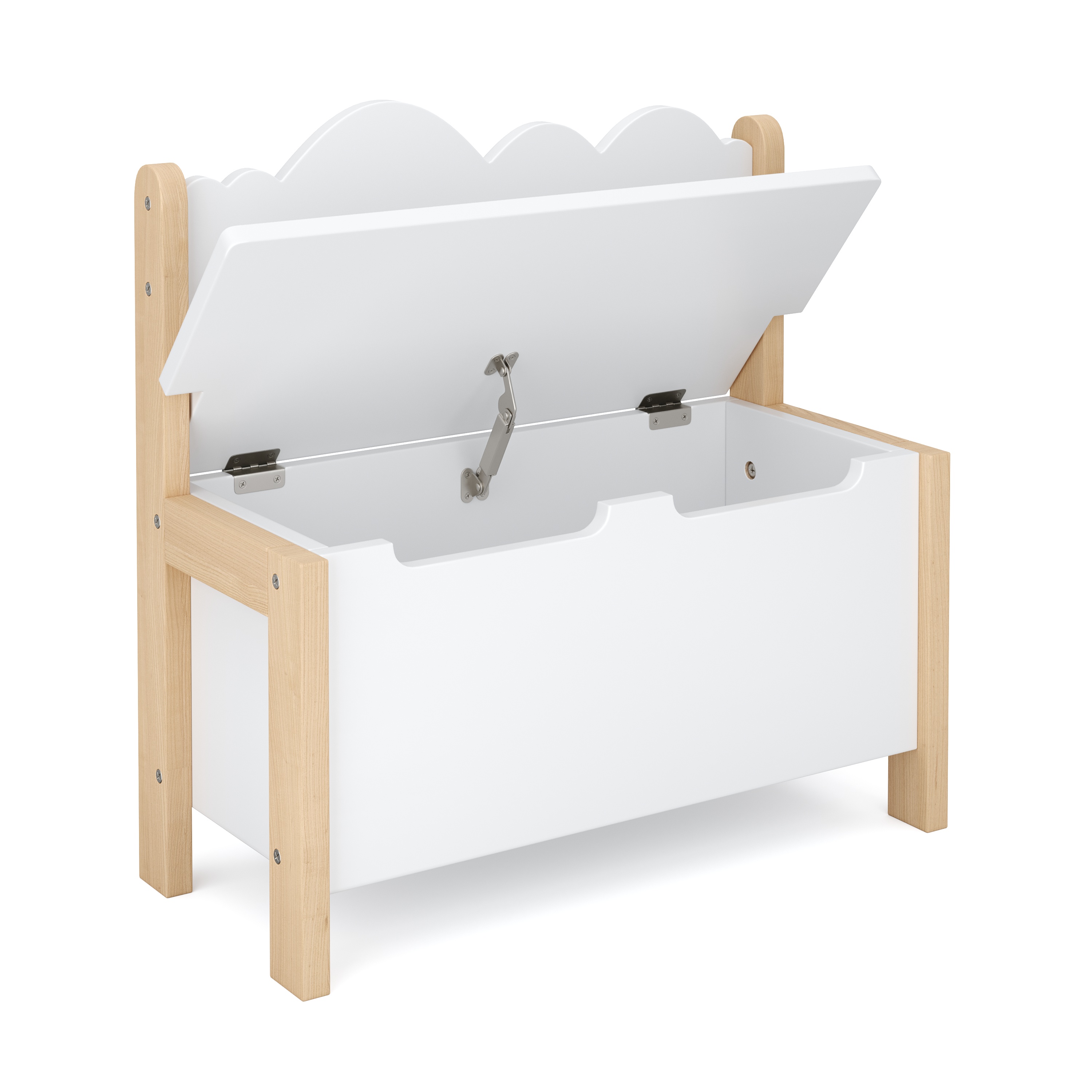 Kindersitzbank mit Stauraum DREAMYCLOUD 60 x 55 cm weiss/natur | GONSER.CH