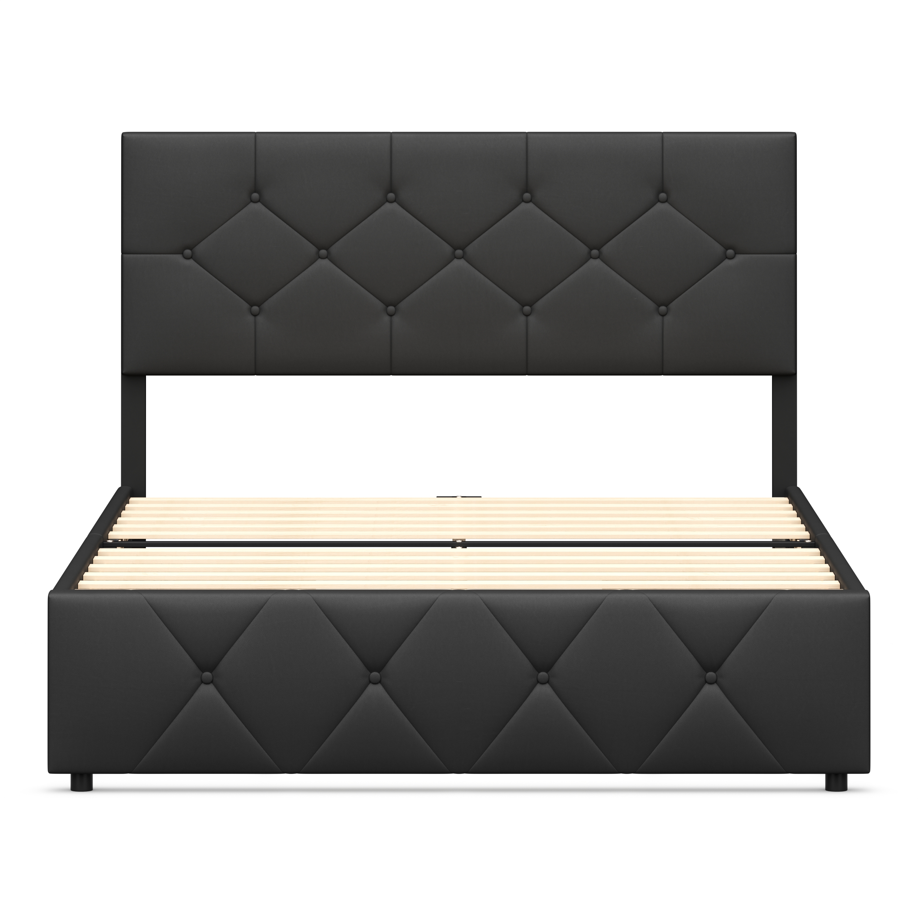 Lit en cuir RESTORA avec 4 tiroirs 140 x 200 cm noir | Gonser.ch ...