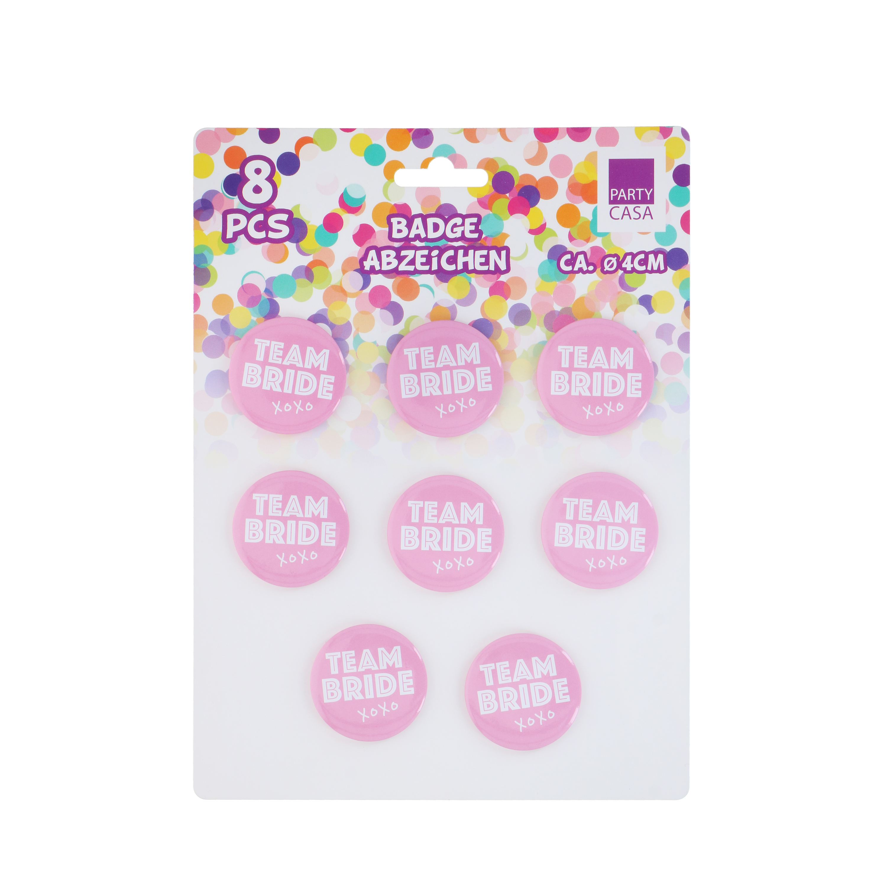 Badge TEAM BRIDE 8er Set pink | GONSER.CH