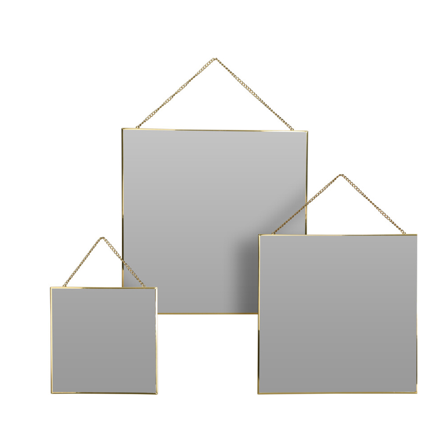 Miroir mural carré 3 pcs or | Gonser.ch | Magasin en ligne pour vos ...