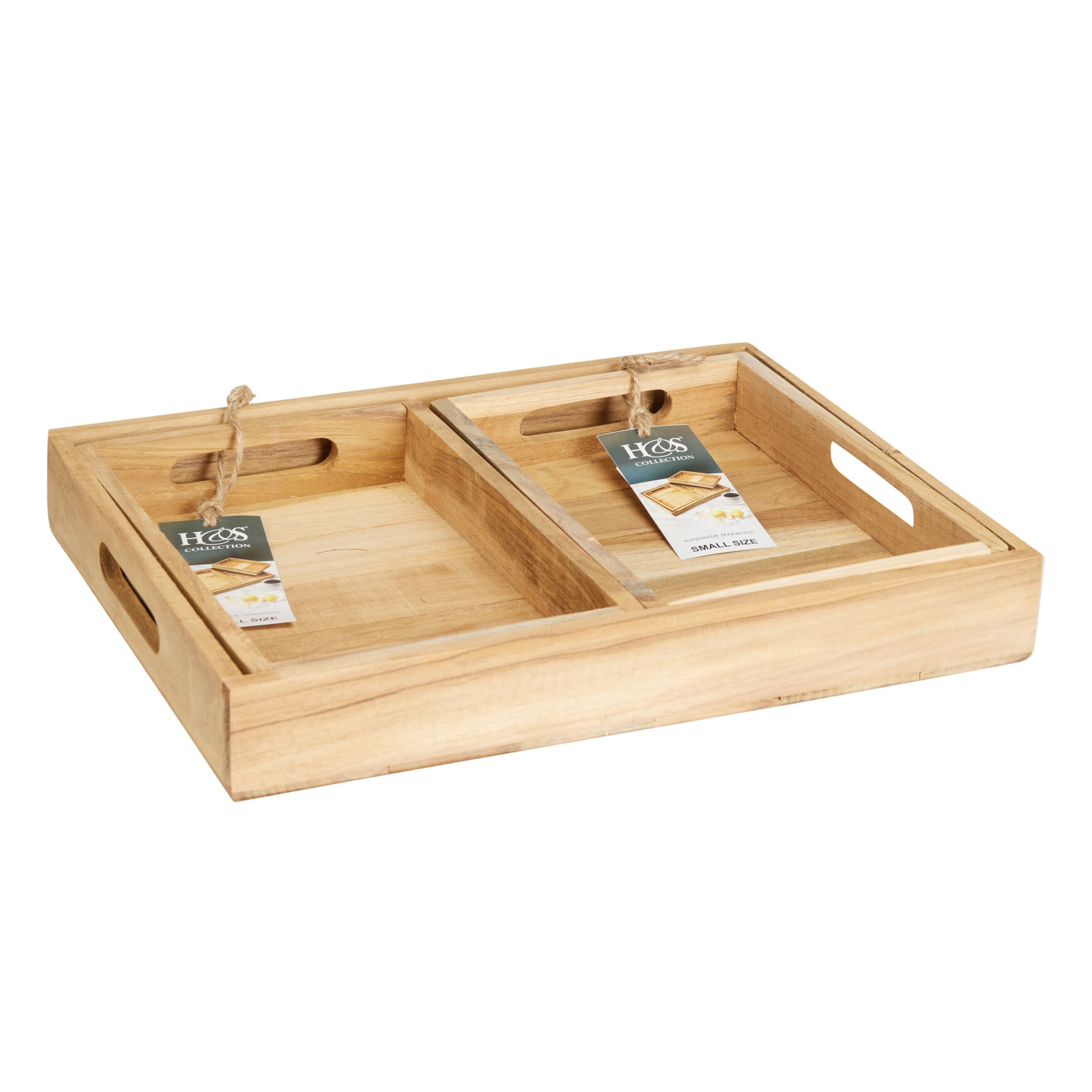 Plateaux de service en bois 39 x 29 cm 3 pcs naturel | Gonser.ch ...