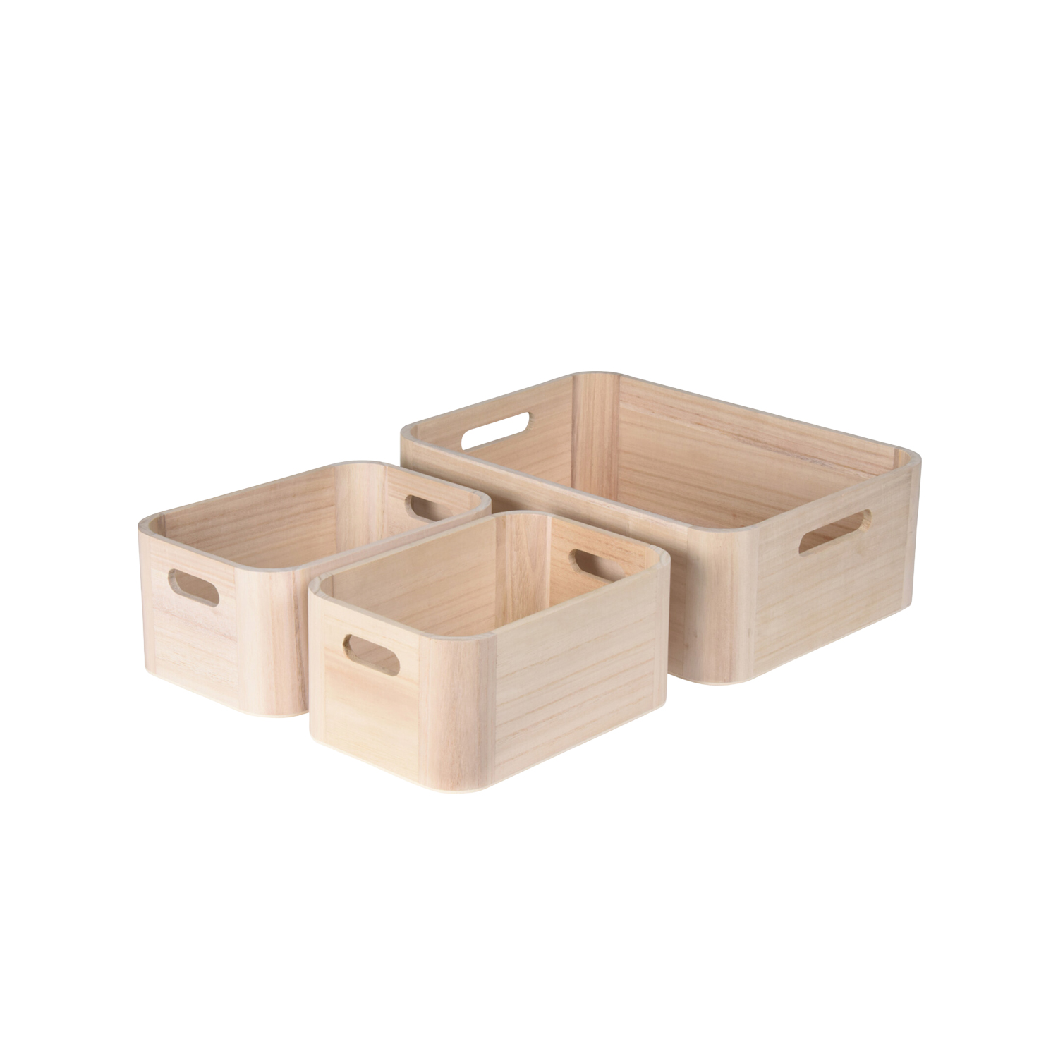 Boîte de rangement en bois 3 pcs naturel | Gonser.ch | Magasin en ligne ...