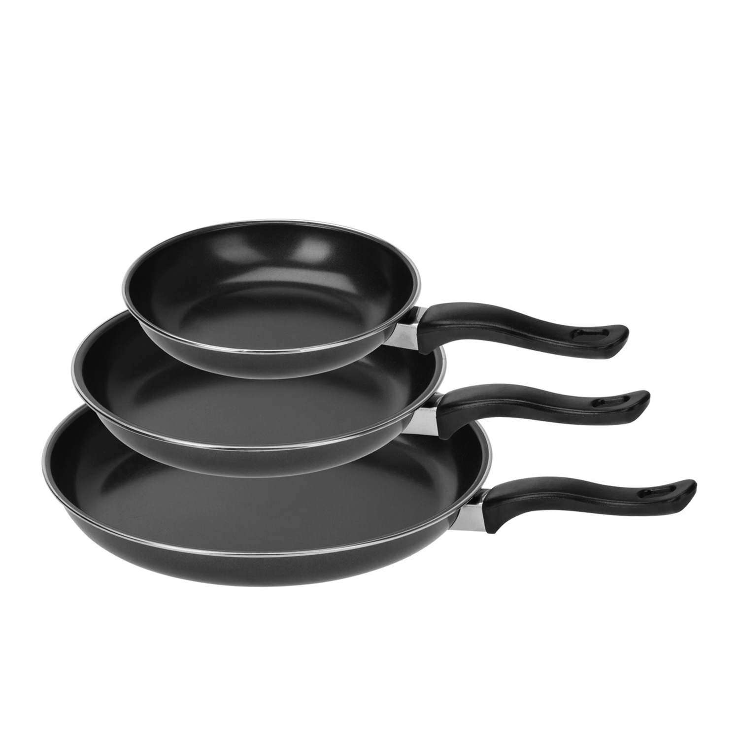 Ensemble de poêles à frire en acier au carbone 3 pcs noir | Gonser.ch ...
