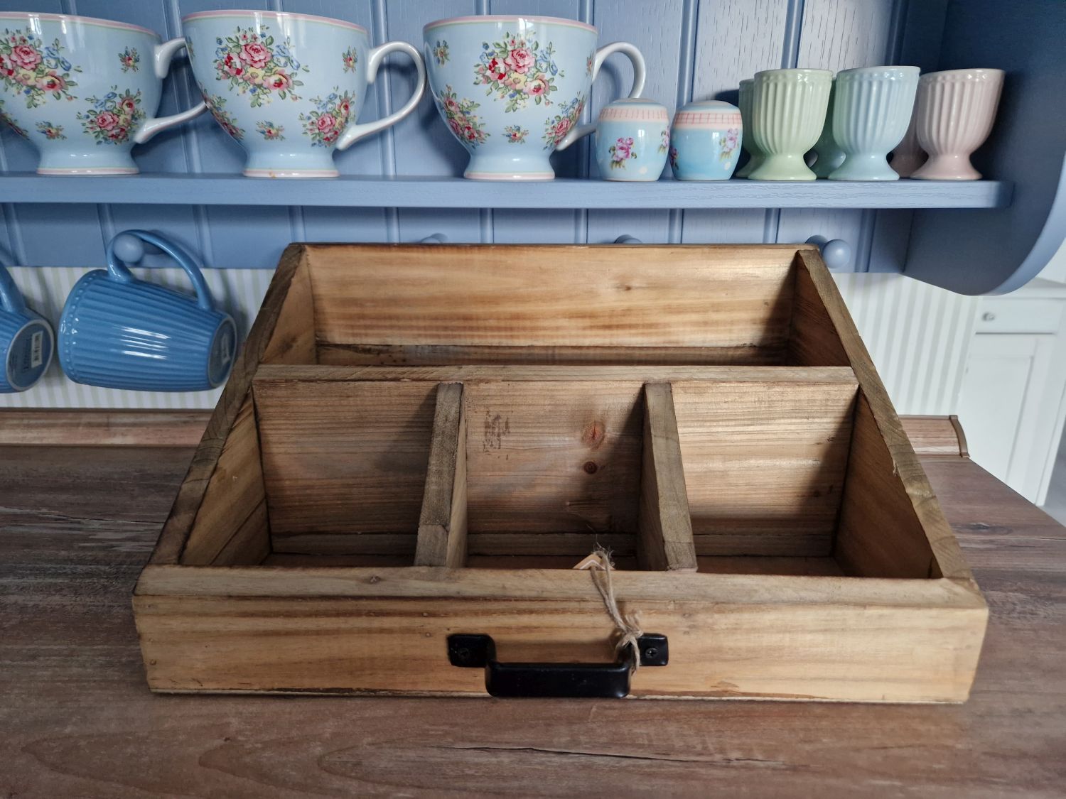 Box Landhaus Dekobox Besteckbox Holz Natur 38x28x18 mit Ziergriff ...