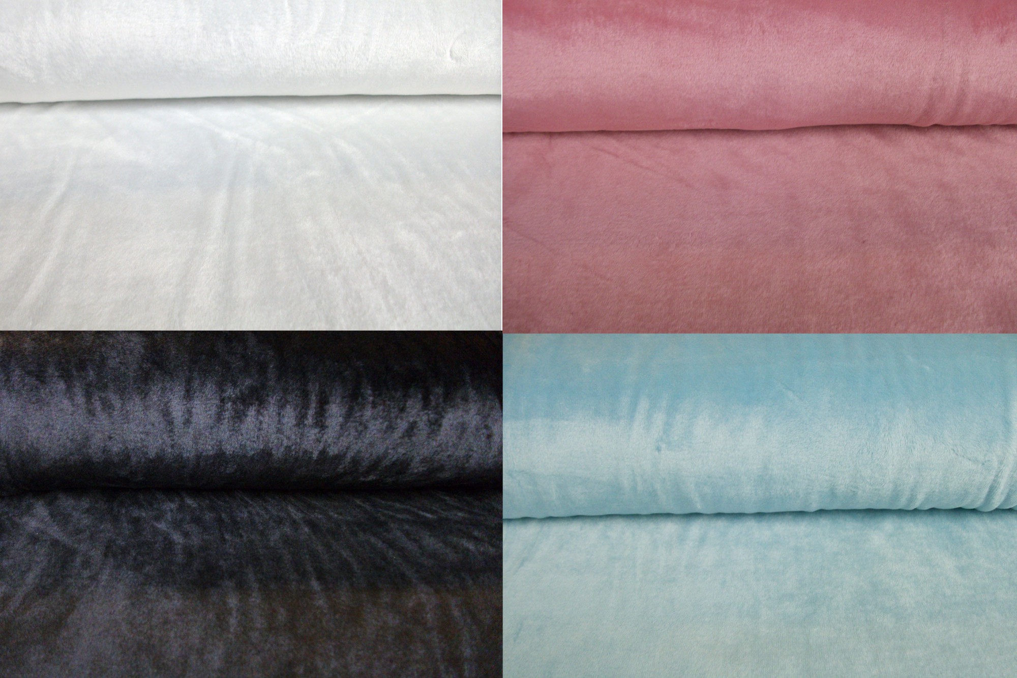 Fleece Stoff Alpenfleece Flausch in weiss hellbau schwarz oder pink uni ...