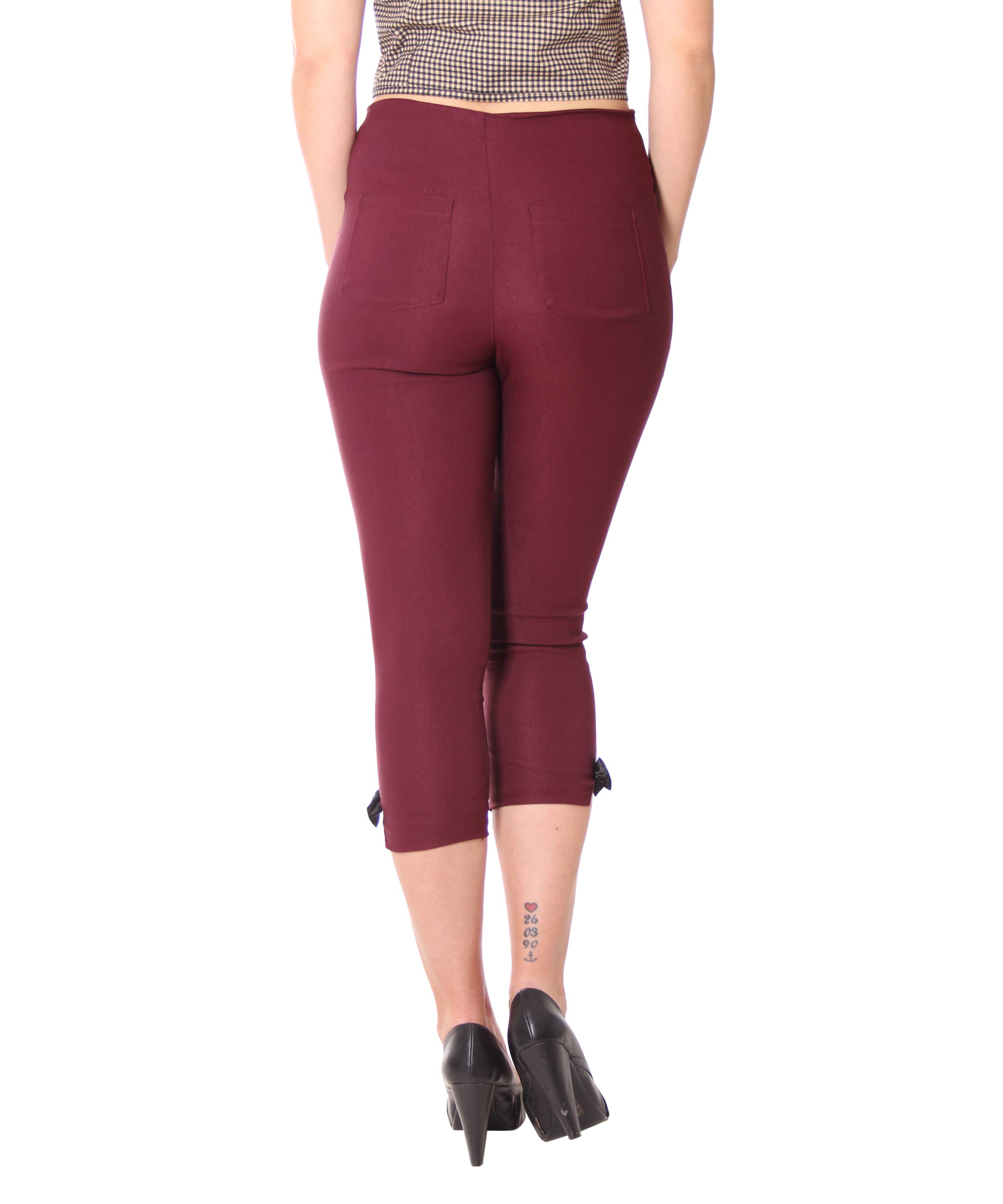 SugarShock Orlina 50s retro high waist capri pants 3/4 pants | Suicide Glam