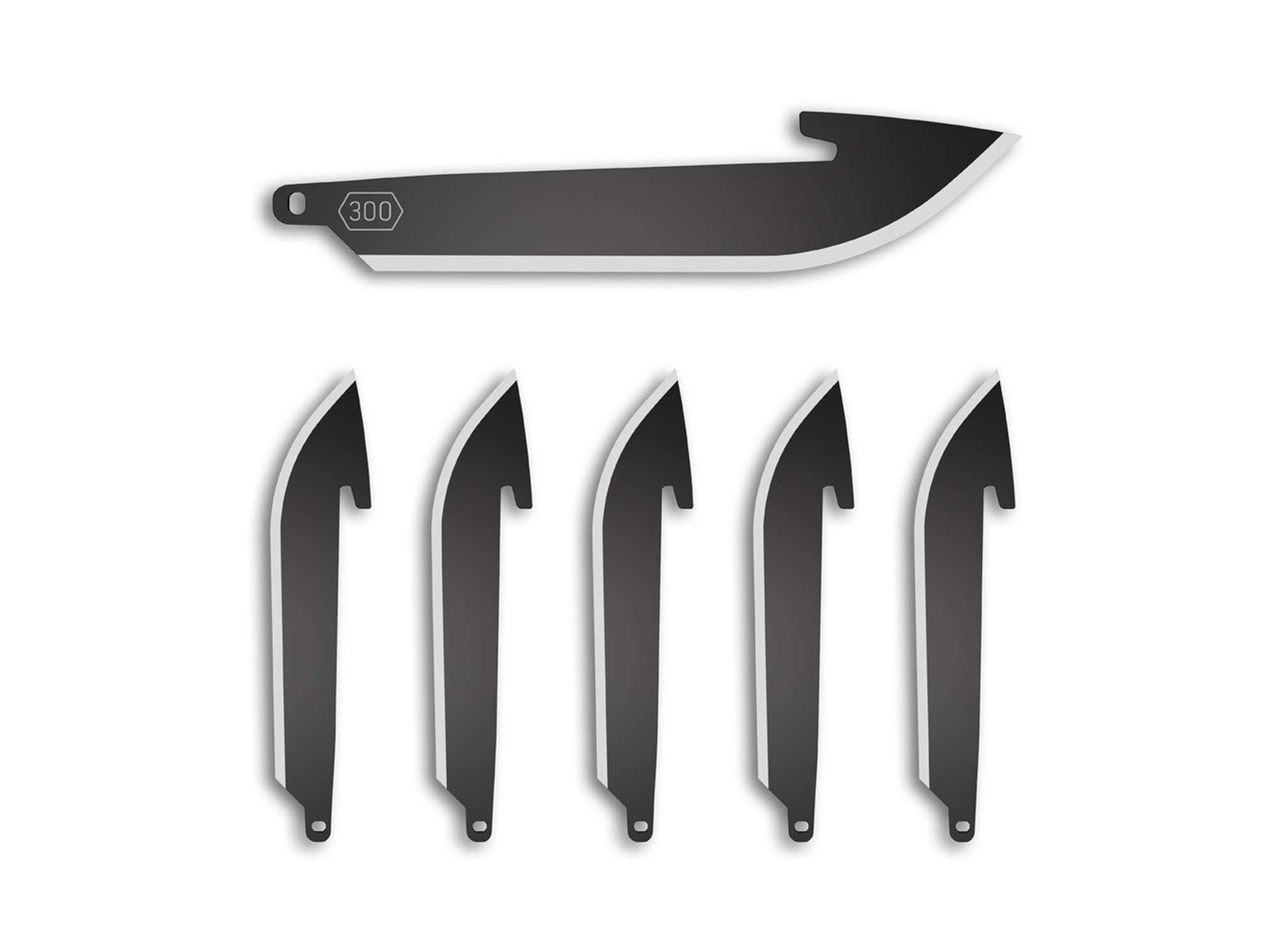Outdoor Edge 3.0" Drop Point Replacement Blades 6-Pack Black Oxide ...