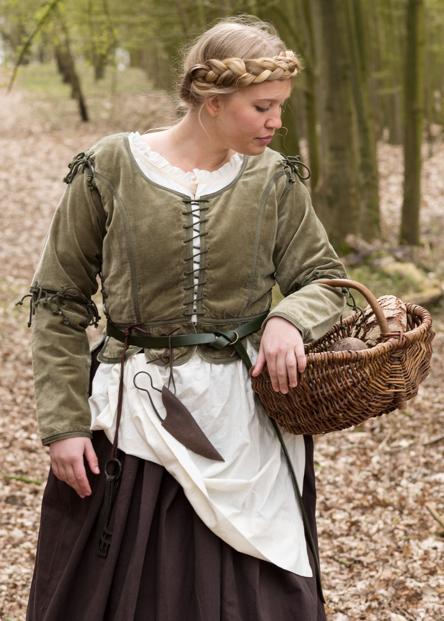 Mittelalter Jacke Griselda aus Samt, grün, Gr. L | eKnives: Messer ...