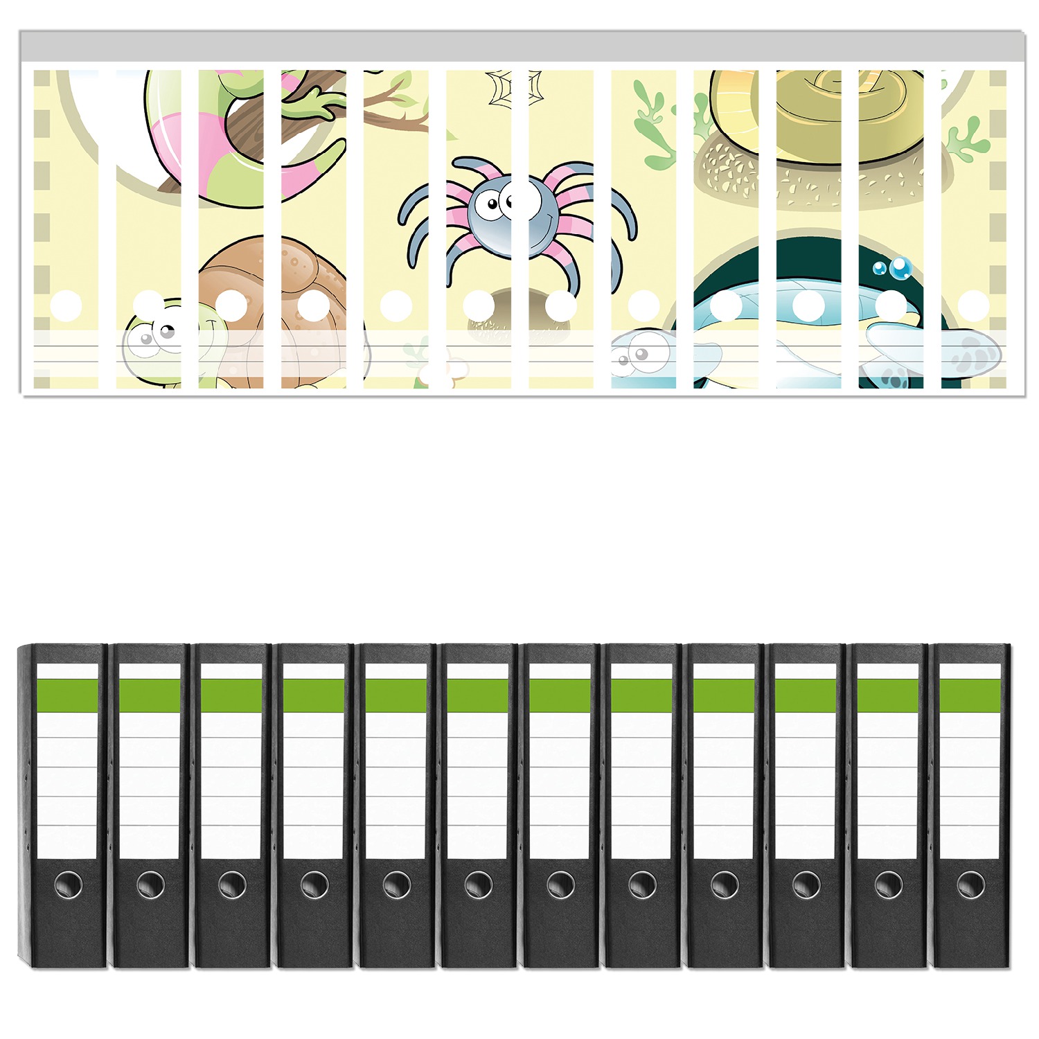 Ordnerrücken Sticker Lustige Comictiere | Wallario.de