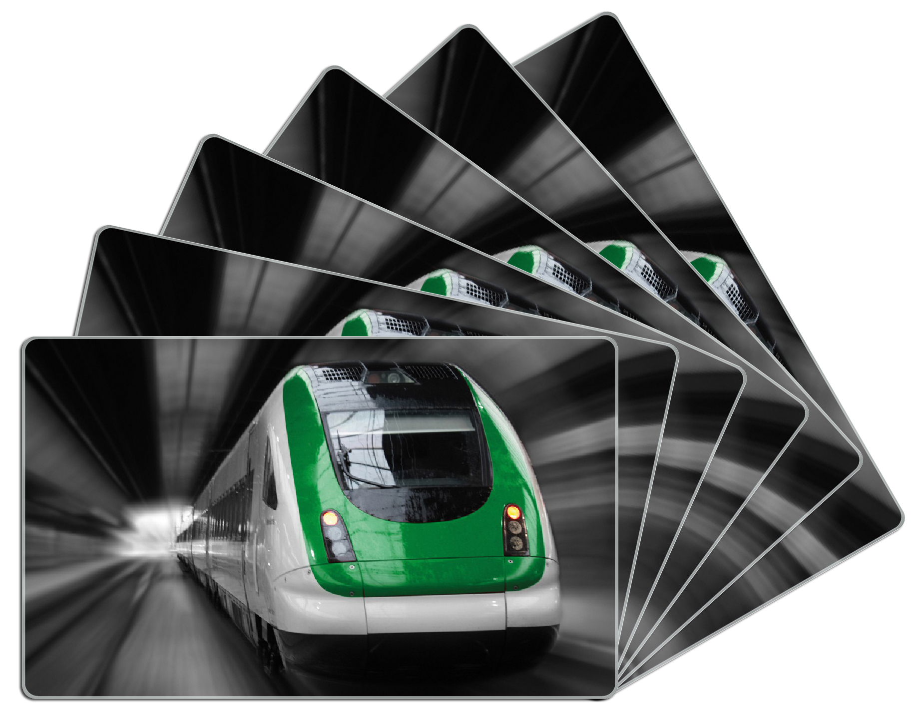 Frühstücksbrettchen Fahrender Zug von vorn Design - Perspektive von ...