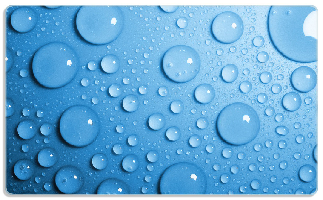 Frühstücksbrettchen Wassertropfen auf Blau | Wallario.de