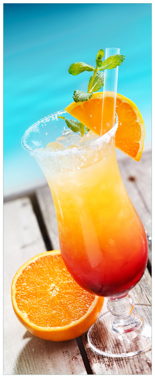 Memoboard Bunter Cocktail am Pool | Wallario.de