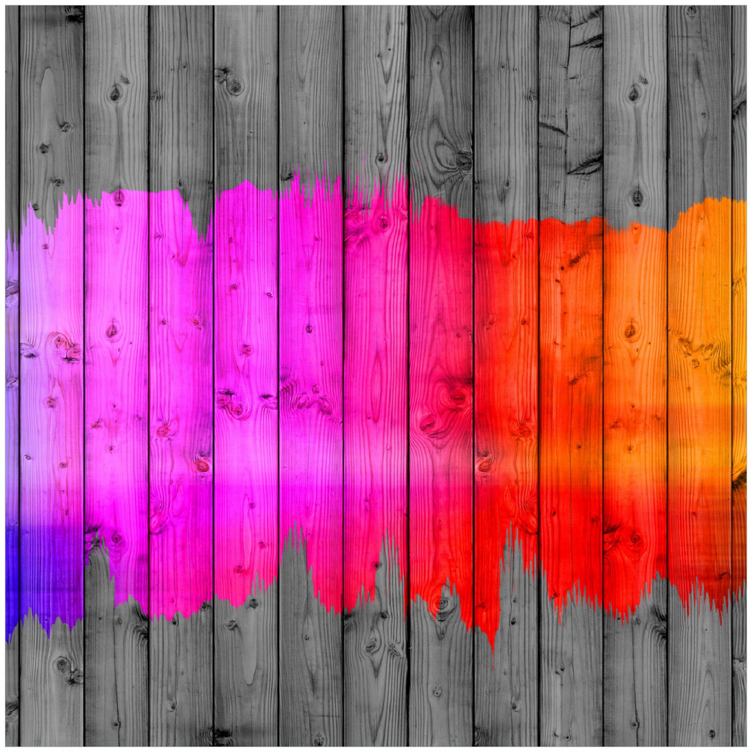 Memoboard Holzpaneel - Bemaltes buntes Holz | Wallario.de