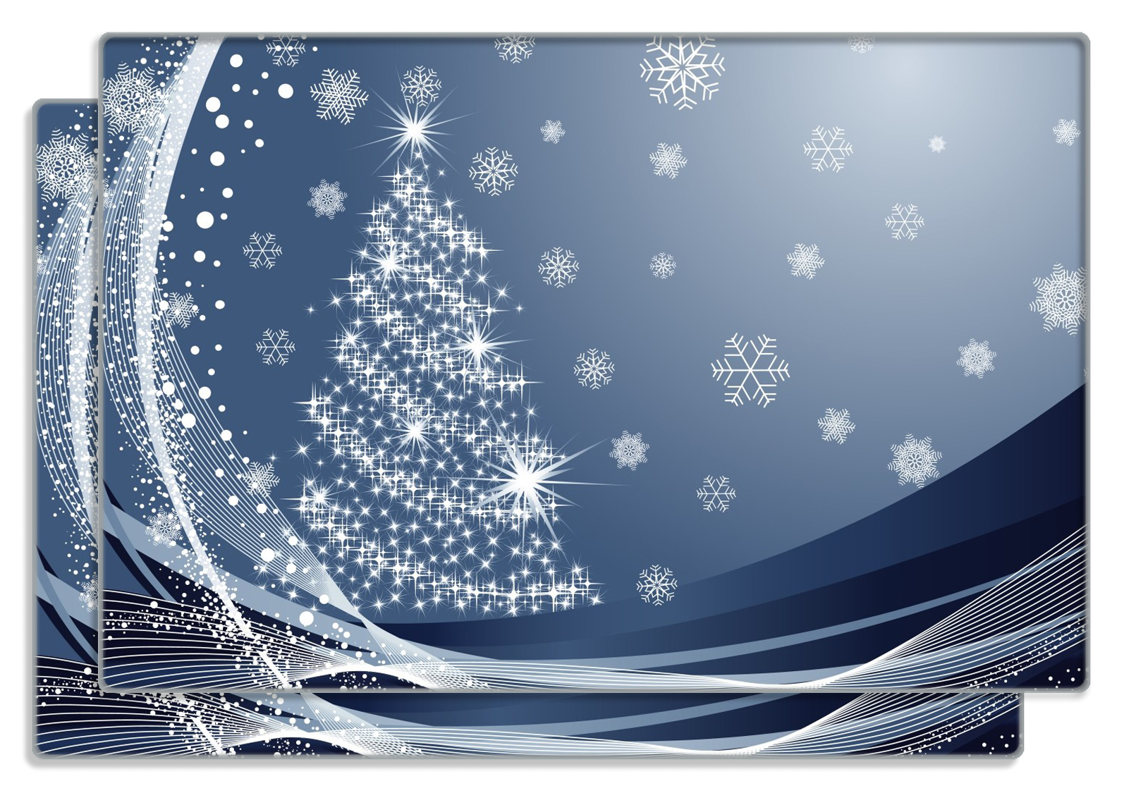 Frühstücksbrettchen Glitzernder Tannenbaum mit Schneeflocken ...