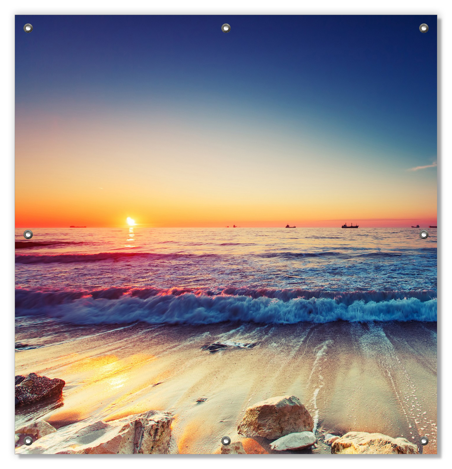 Meer Wellen Strand Wandbild: Wellen Am Strand Im Sommer Realized