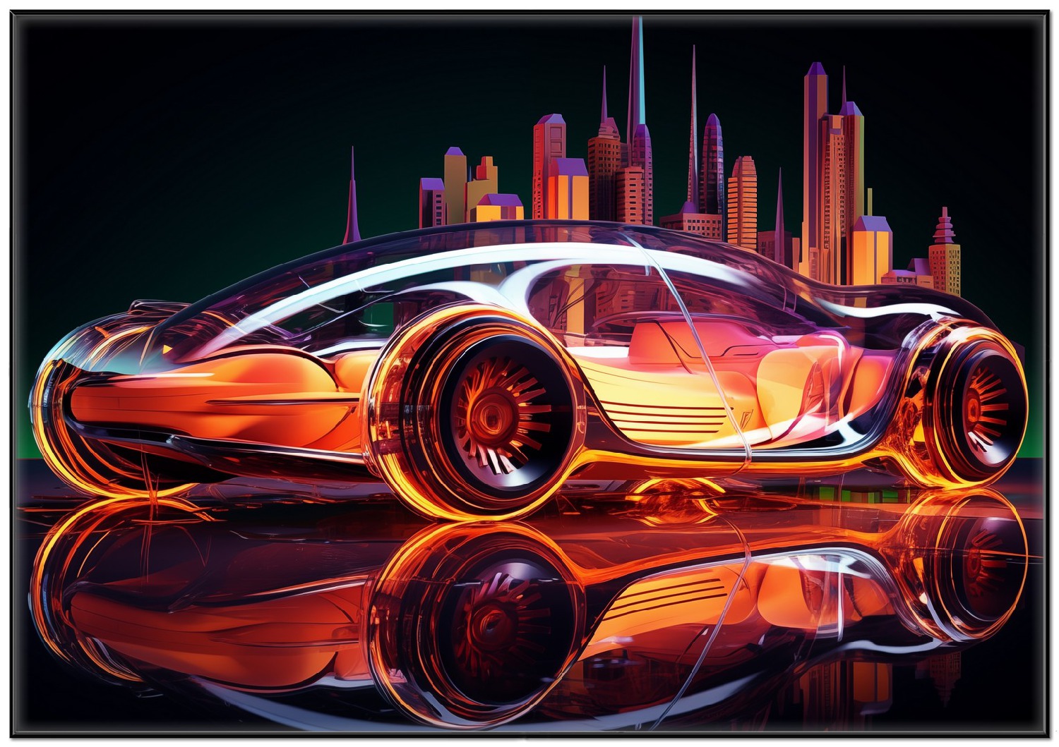 Poster Neon-Speedster | Wallario.de