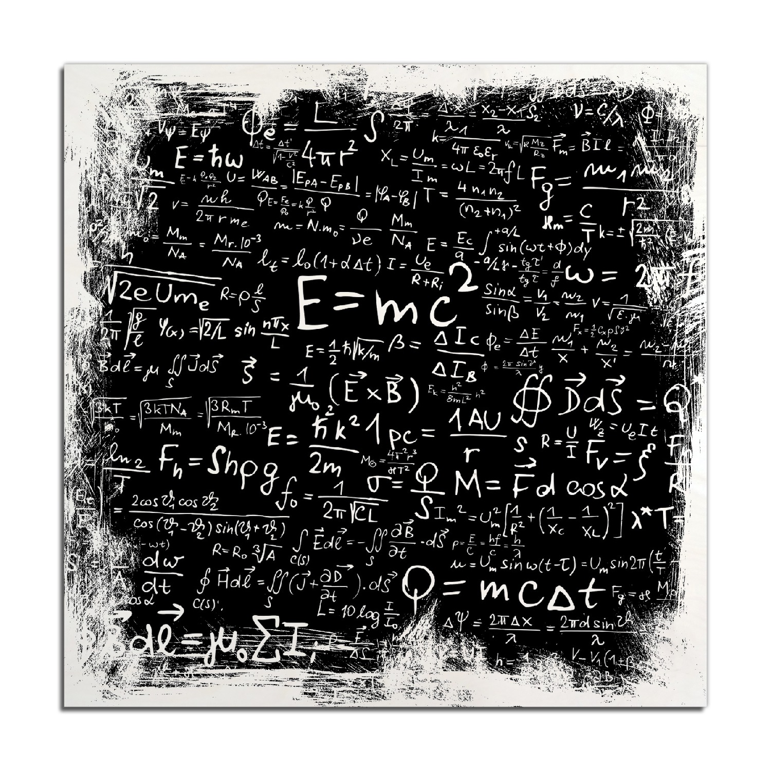 Holzbild Mathematische Formeln Relativitätstheorie | Wallario.de