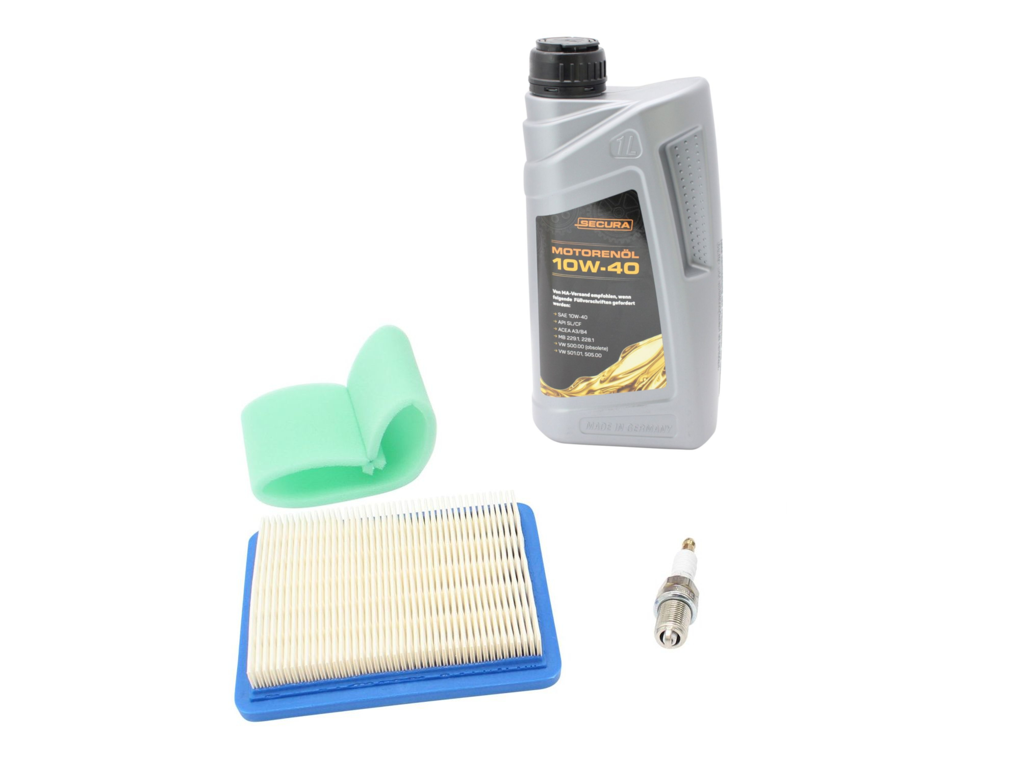 Wartungskit mit Luftfilter Öl Zündkerze passend für Briggs&Stratton ...