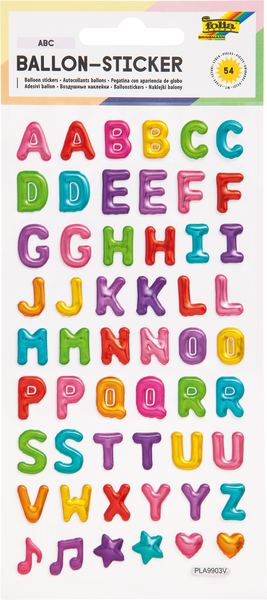 Ballon-Sticker ABC, 270 Sticker | Elviras Bastelmaterial