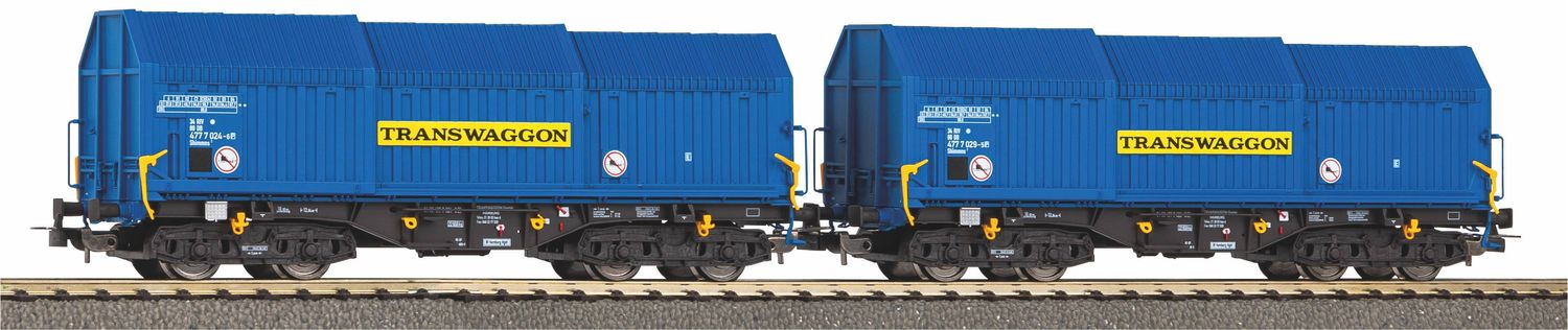 Piko H0 58296 2er Set Teleskopwagen der Transwaggon