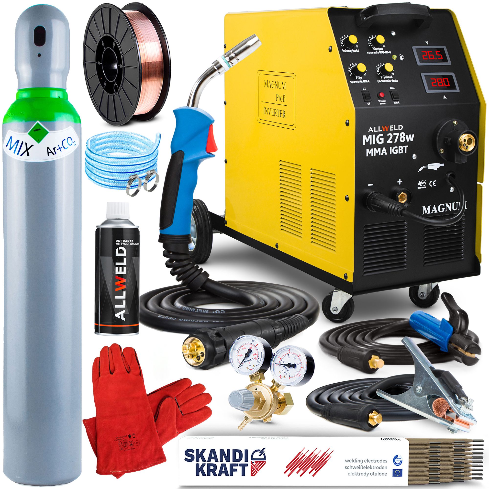 MAGNUM MIG 278 W MMA IGBT Schweißgerät MIG MAG MMA WIG 400 V 50 Hz 50 ...