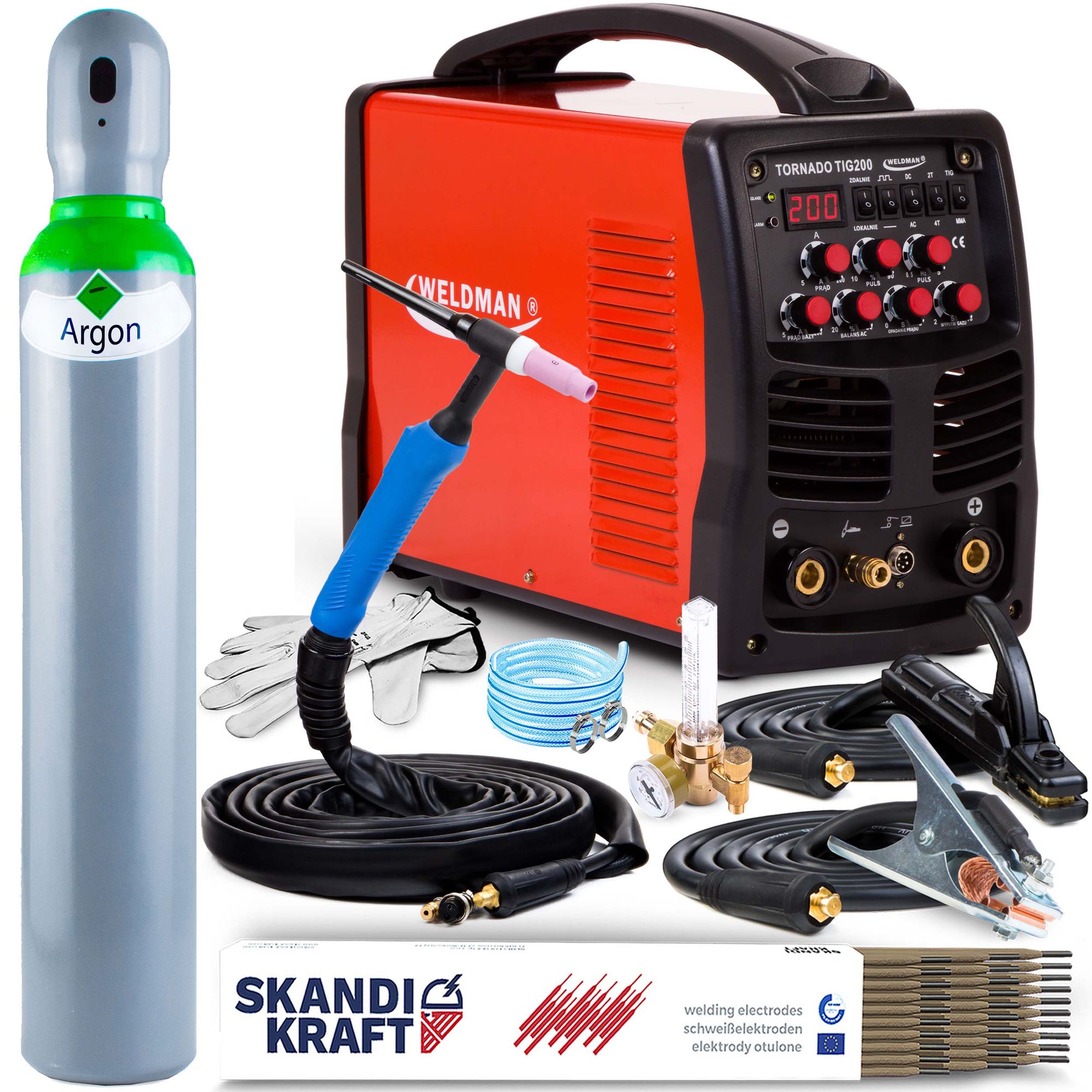 WELDMAN TORNADO WIG 200 Schweißgerät WIG AC/DC MMA 230V 50Hz 10-200A ...