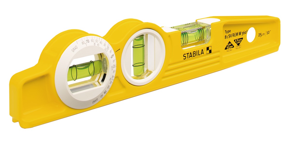 Stabila Wasserwaage Type 81 SV REM W360 Torpedo, 25 cm