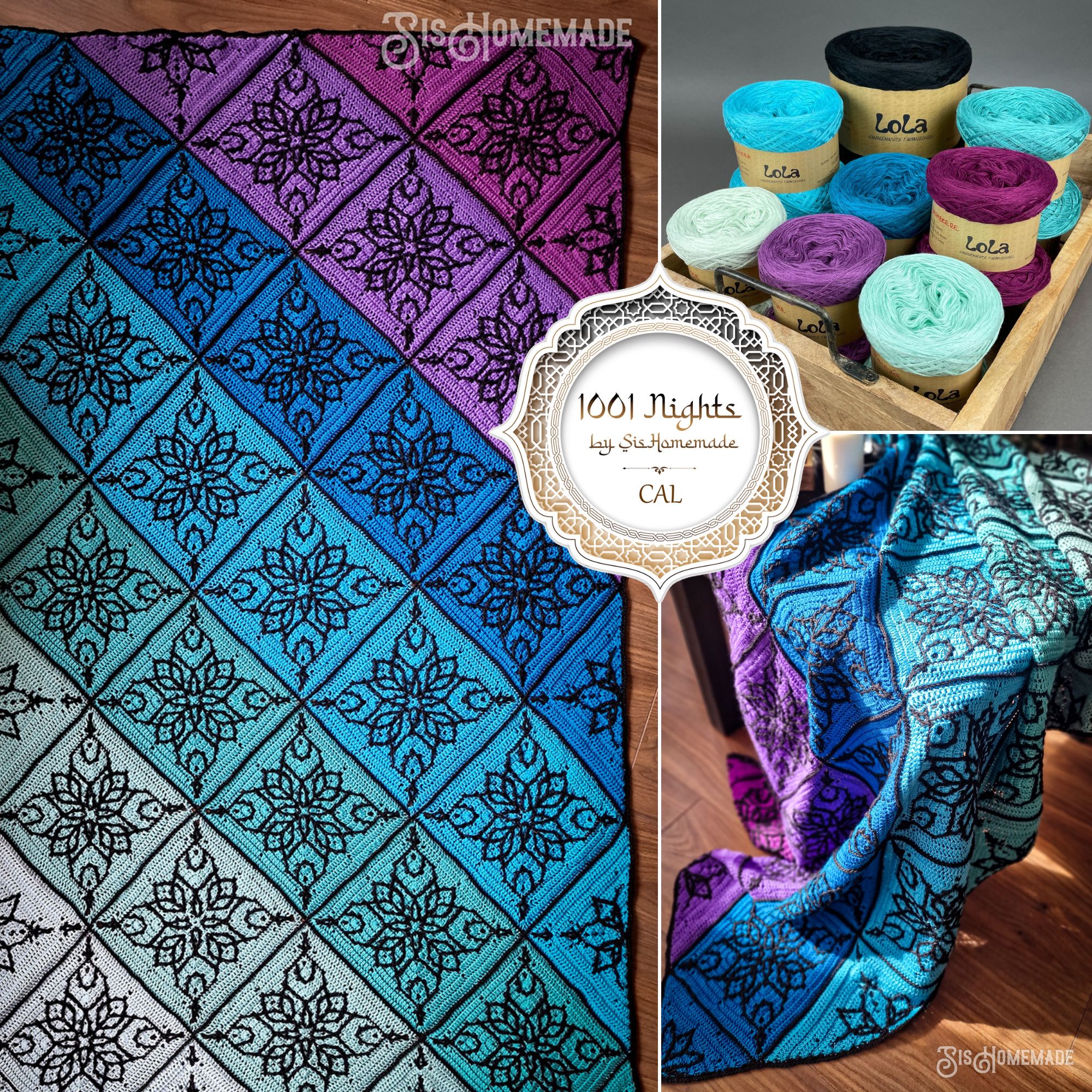 GarnSet LoLa 4fach Häkeldecke SIS Homemade Decke 1001 Nights Sherezade