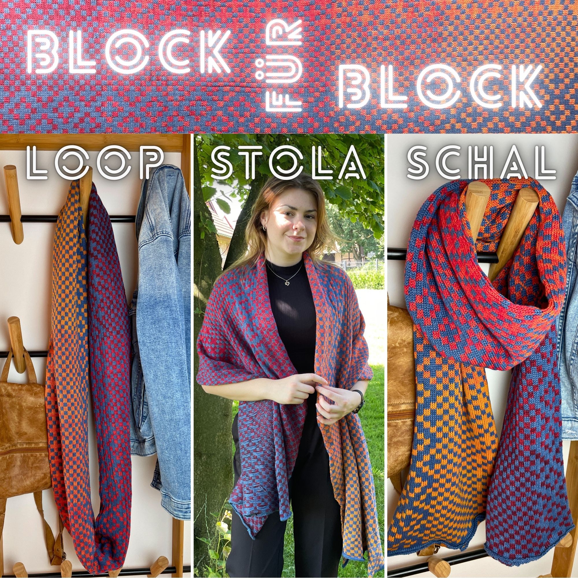 StrickSet inkl. PDF-Strickanleitung LoLa 4fach Fair Isle Stola / Schal ...