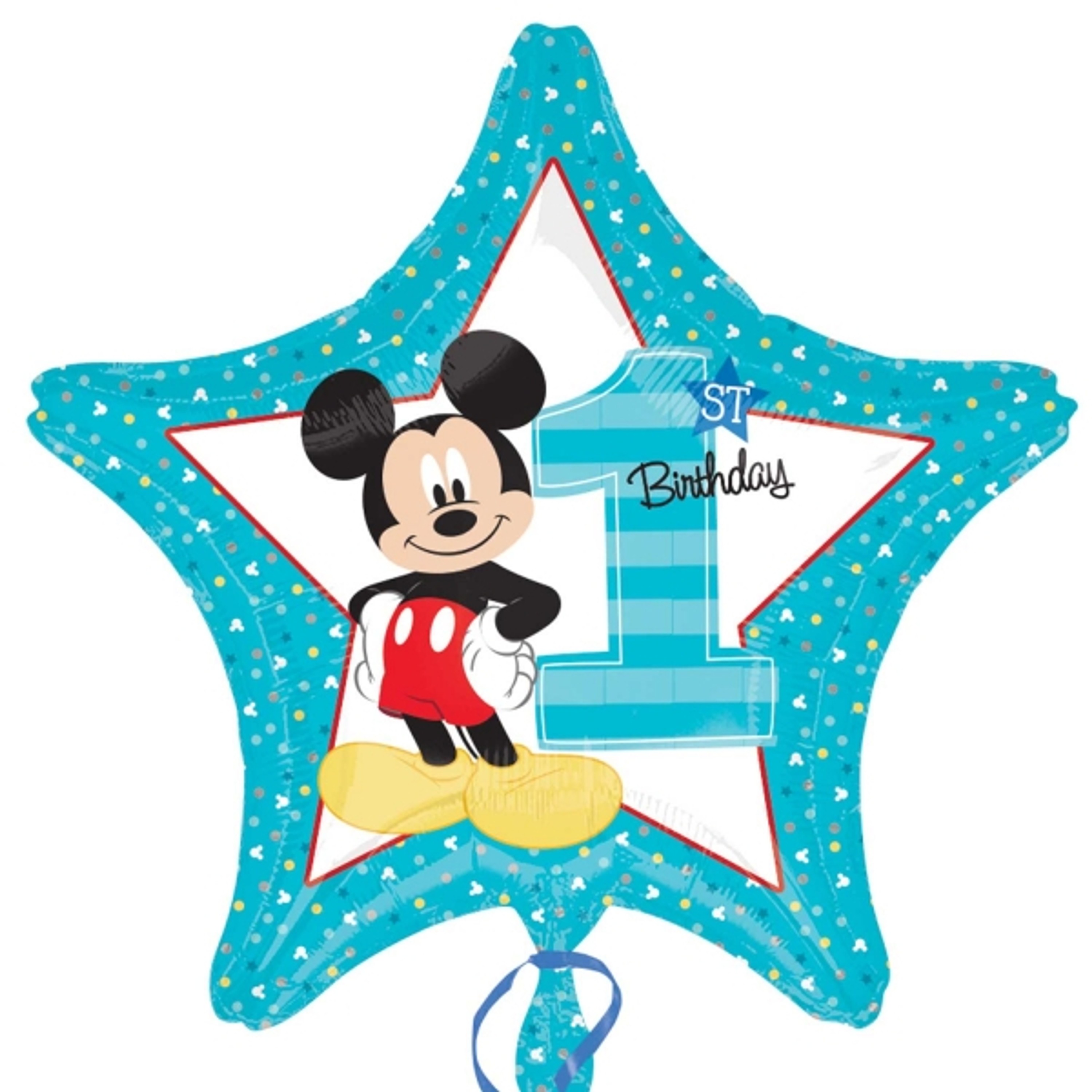 Folienballon Stern Mickey "First Birthday" 43cm | Festartikel Schlaudt ...
