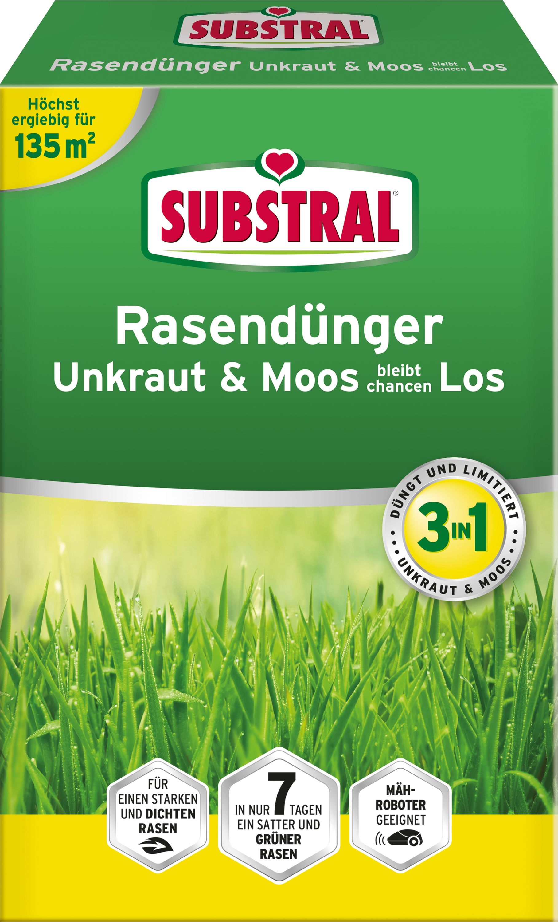 SUBSTRAL® Rasendünger Unkraut & Moos bleibt Chancenlos, 4 kg | Oleandershop