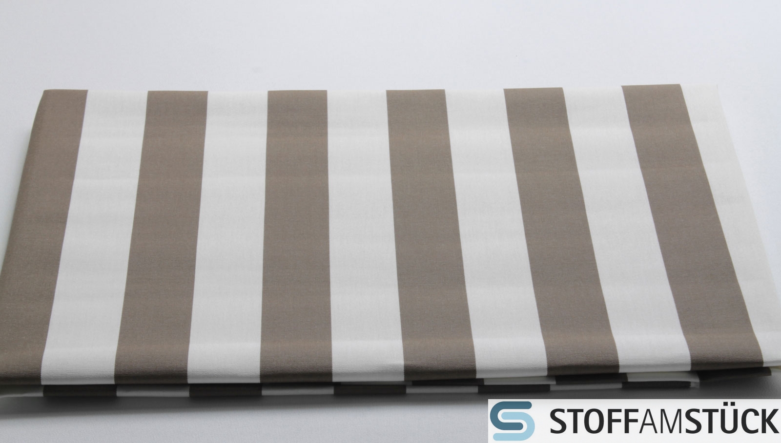 Dralon® Leinwand Blockstreifen braun weiß | Stoff am Stück