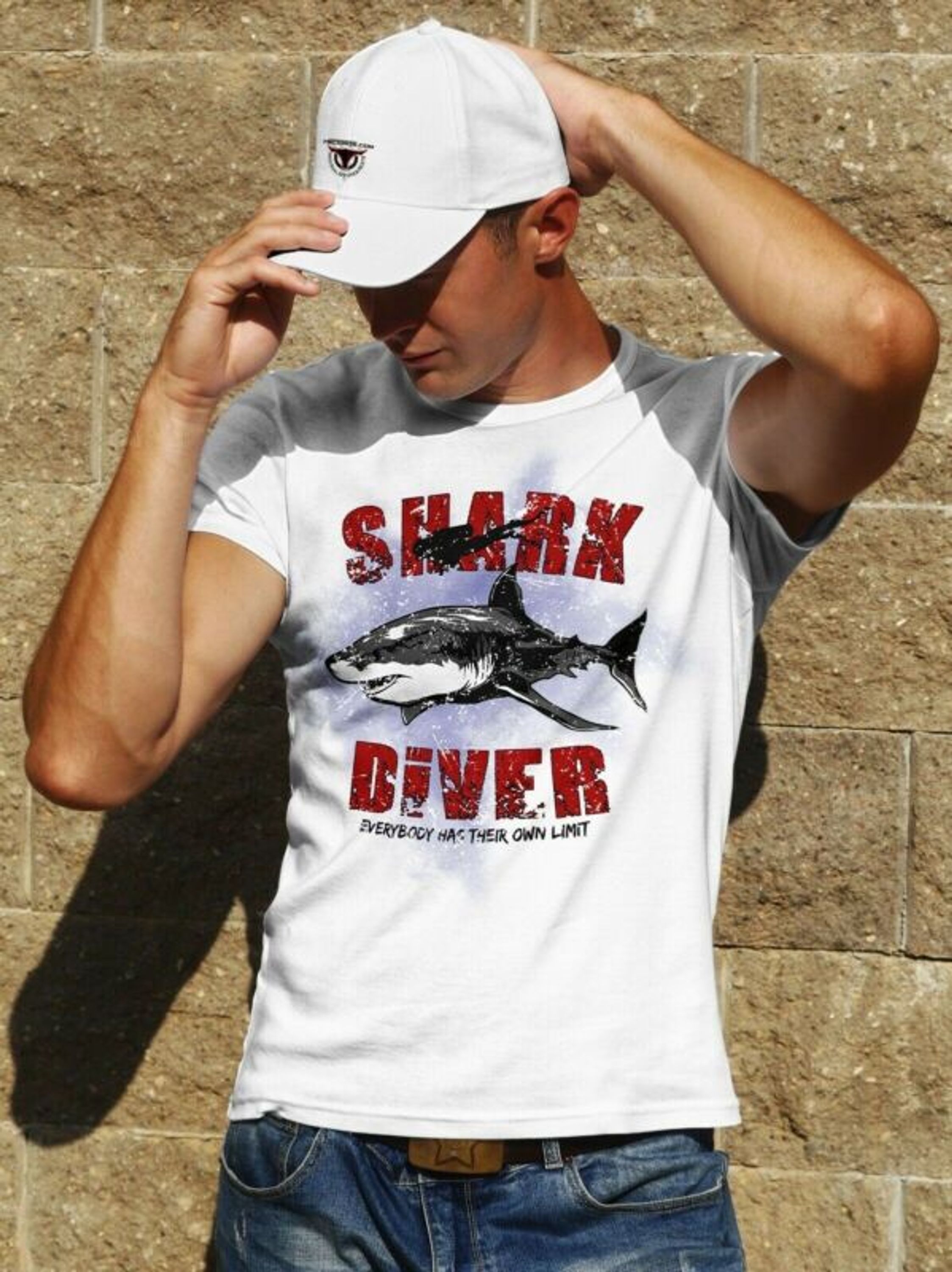T-Shirt Tauchen Shark Diver Hai Taucher Dive Diving Scuba PADI CMAS ...