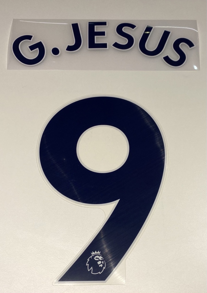 Original Trikot-Flock Premier League 23cm - G. JESUS 9 | Sportiger.de