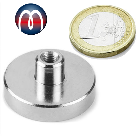 Neodym Flachgreifer Magnet Topfmagnet Ø 32,0 mm Gewindebuchse M5 - hält ...